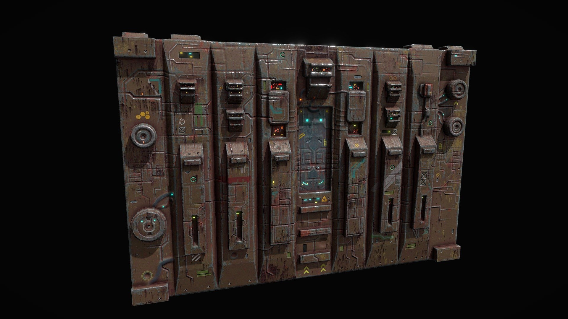 Low poly sci fi facade environment asset 2 - 3D model by Alexandr33D ...
