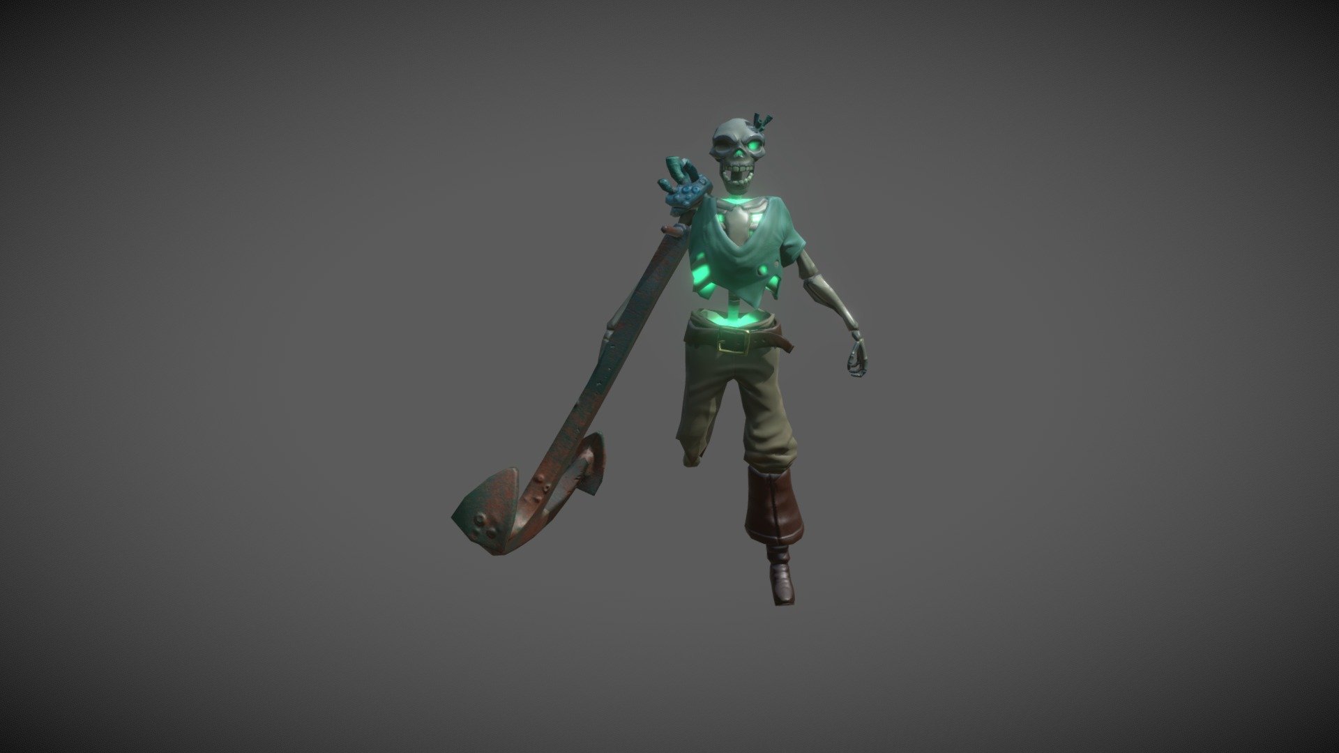Skeleton Anchor Pirate - 3D model by VascoAmorimdeLemos [81ed196 ...