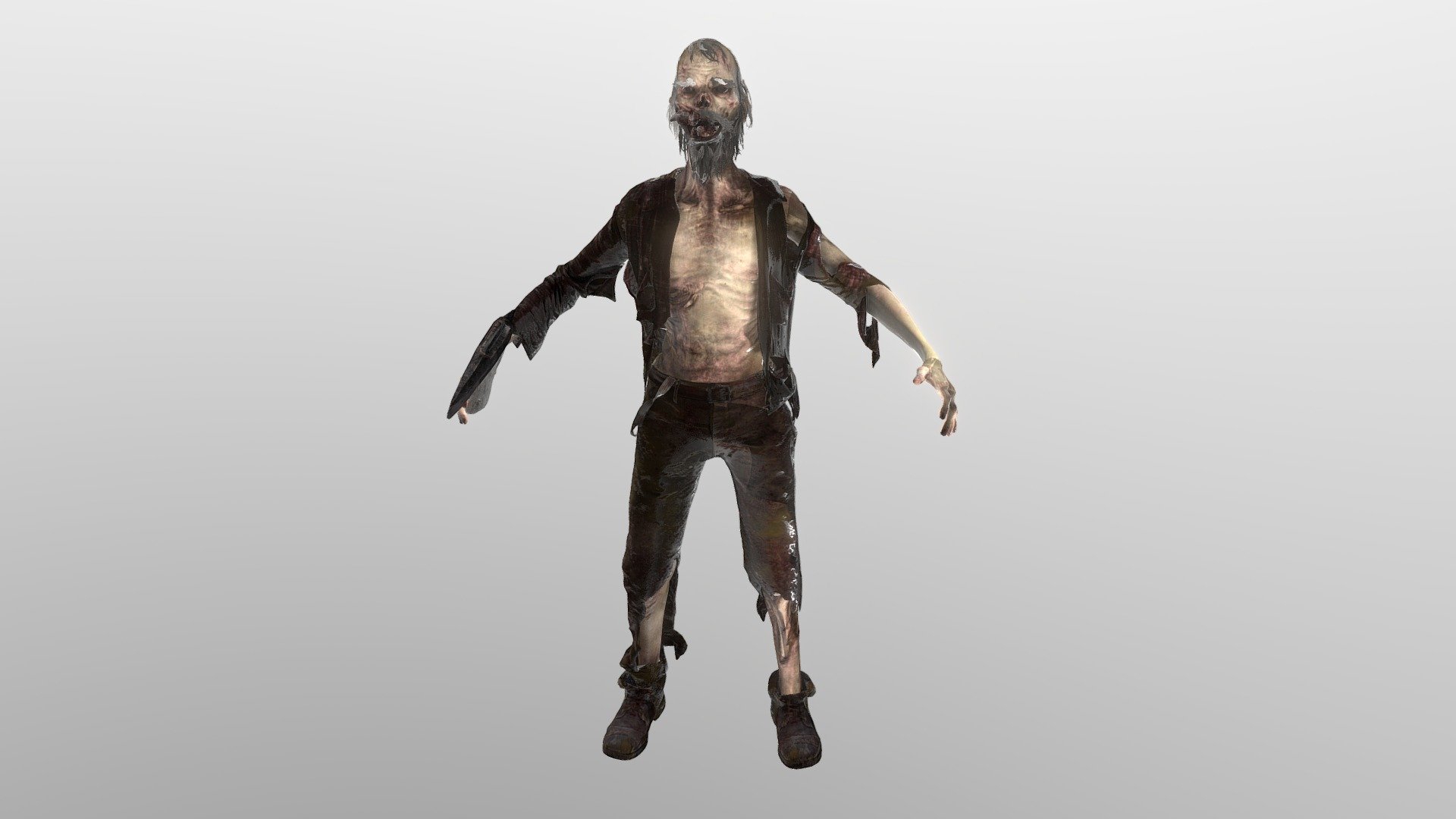 Ghost 1 (Zombie GrayBeard male) - 3D model by Kr0kodiL (@kr0kodil8562 ...
