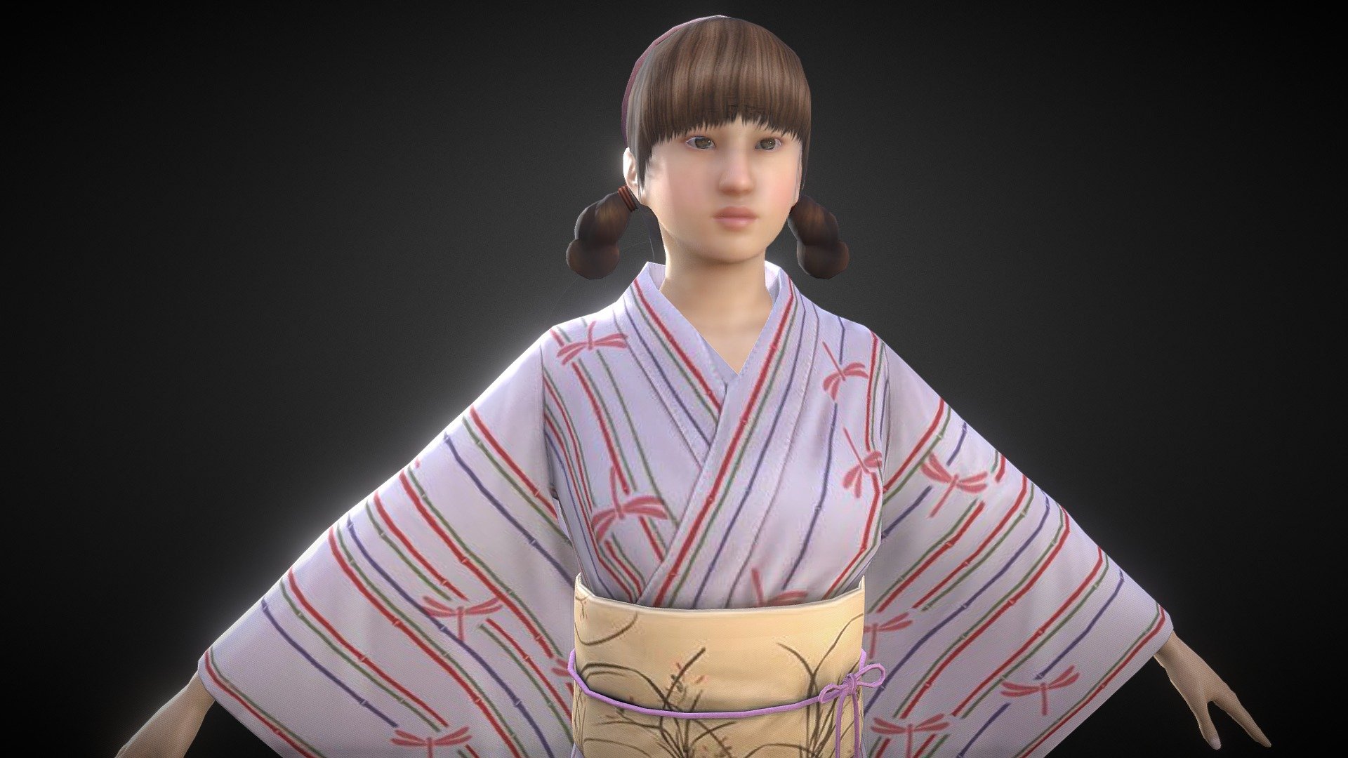 Japanese Girl wearing Yukata 004 - Buy Royalty Free 3D model by animod ...
