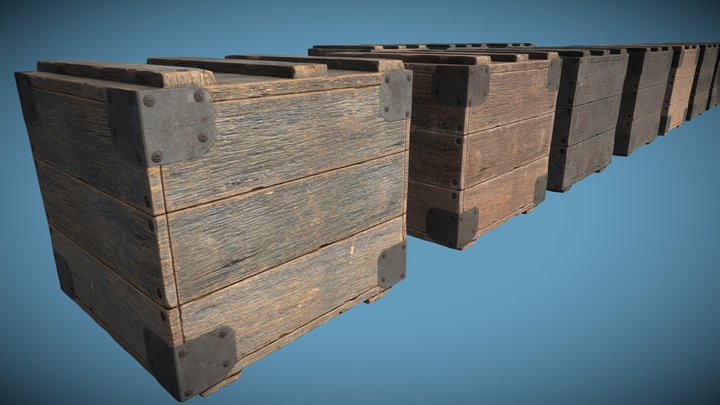 Wooden-crate 3D models - Sketchfab