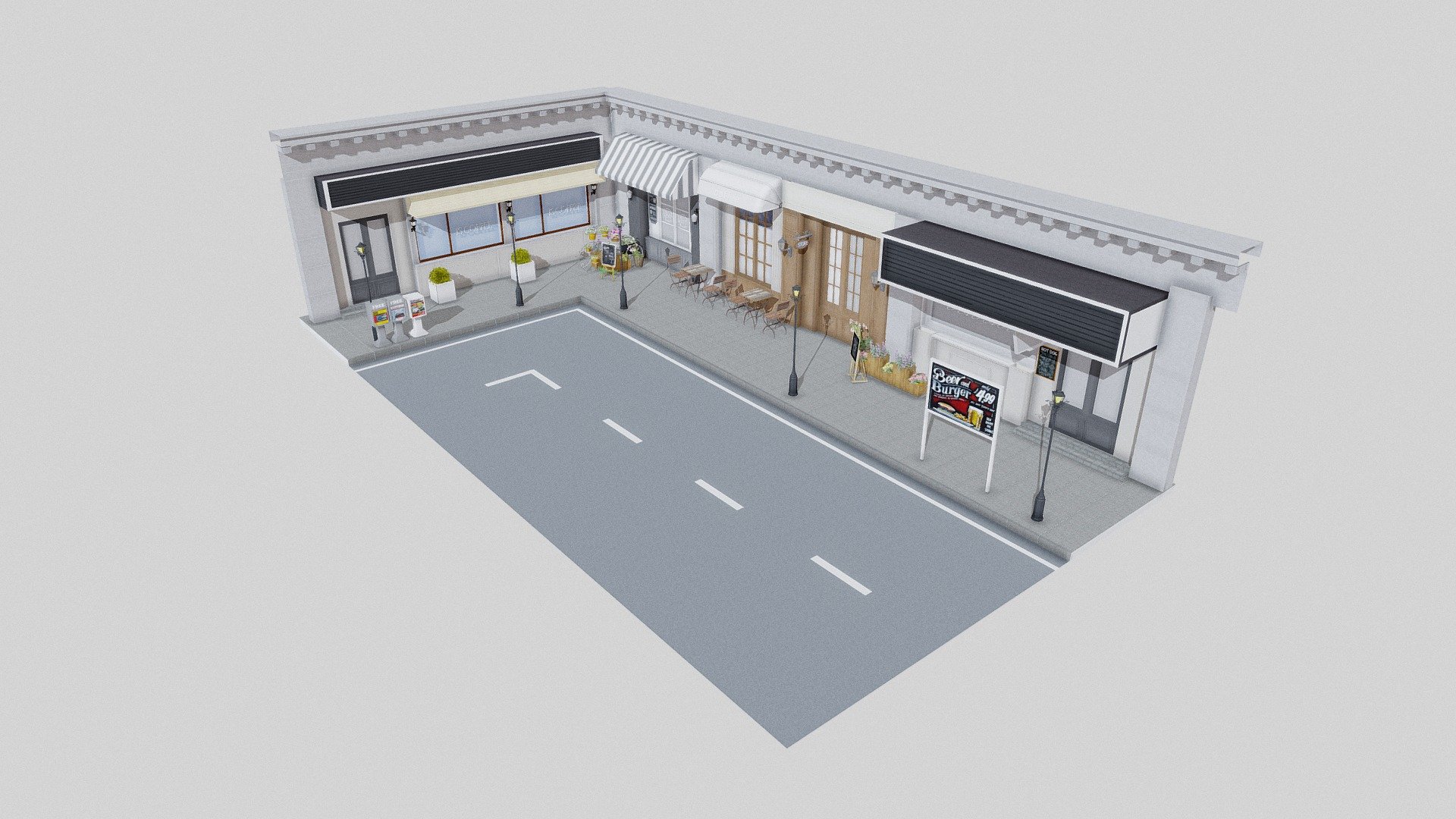 street scene - Buy Royalty Free 3D model by okotaru (@loaferspore ...