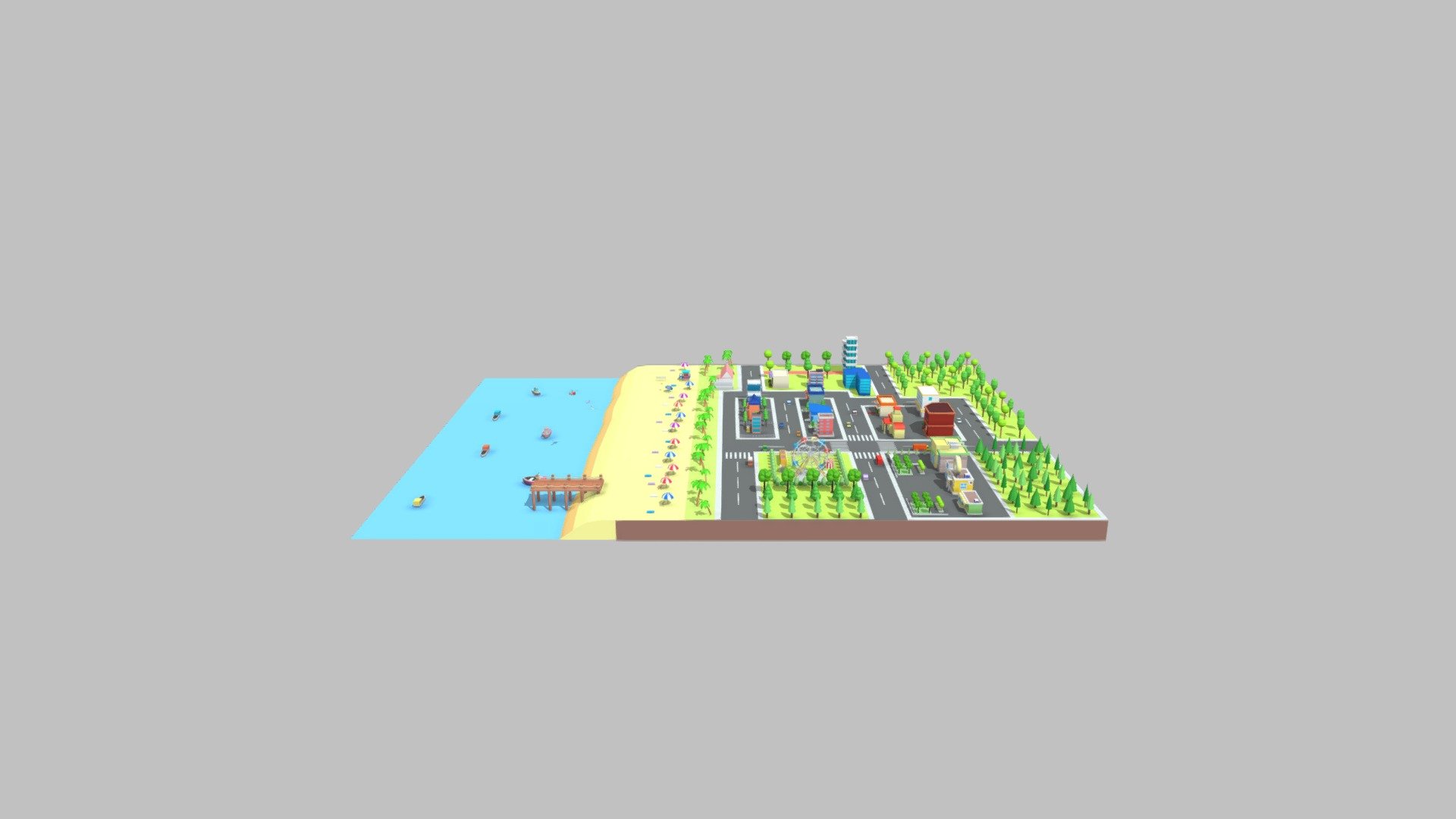 Beach City Low Poly - 3D model by Steven's store (@steven.le777 ...