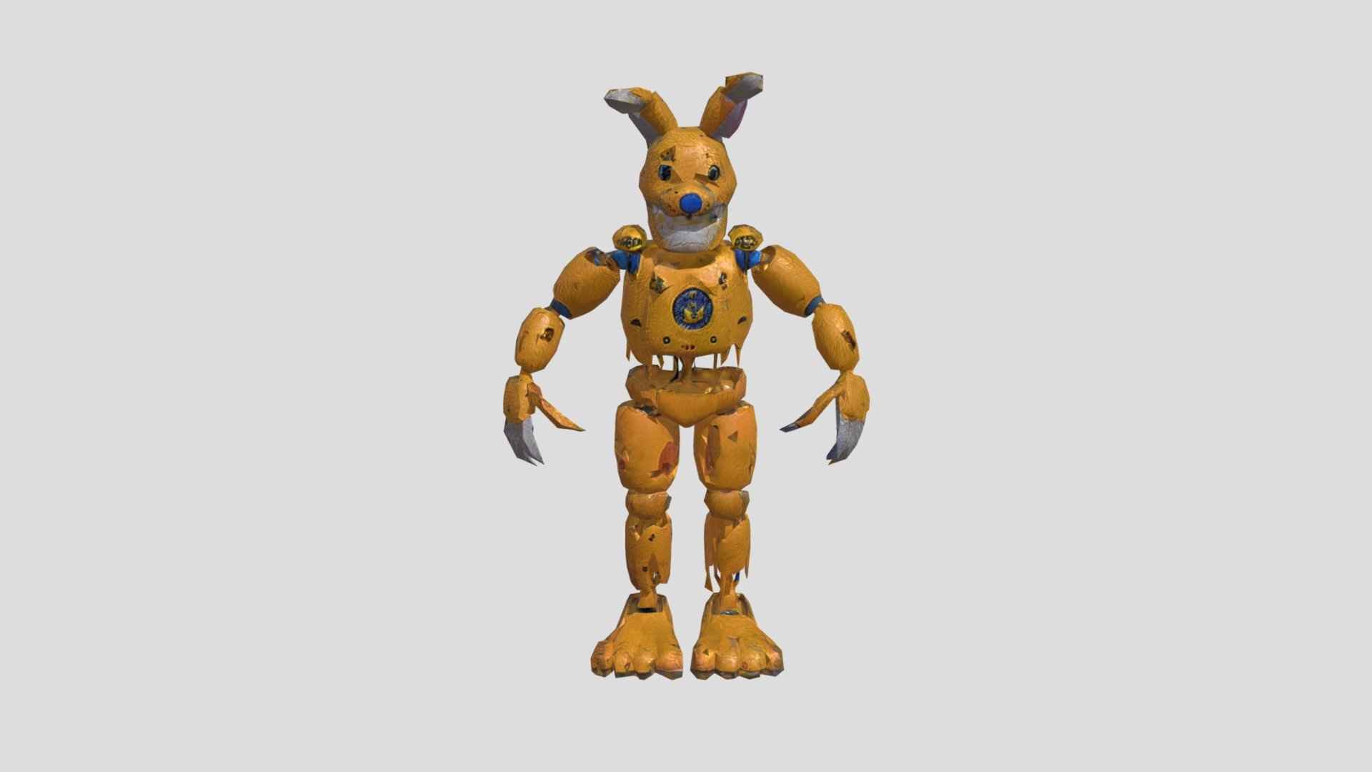 A security guard insiyellow bunny suit - 3D model by jamriver1 ...