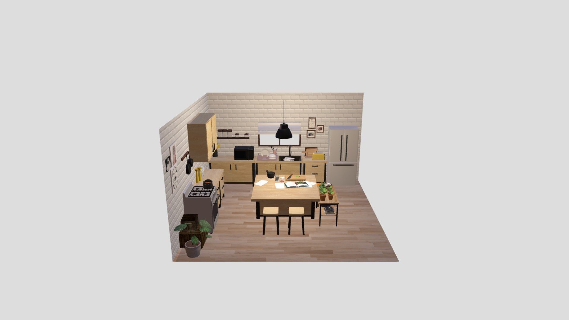 Kitchen Interior - 3D model by ivyha [8206600] - Sketchfab