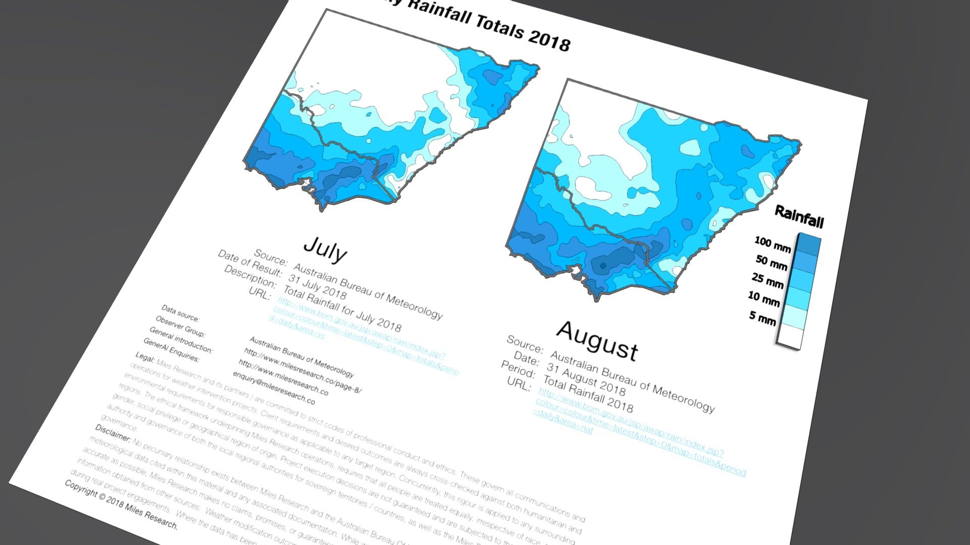 July & August Rainfall - 3D model by Miles Research (@aquiess) [8207440 ...