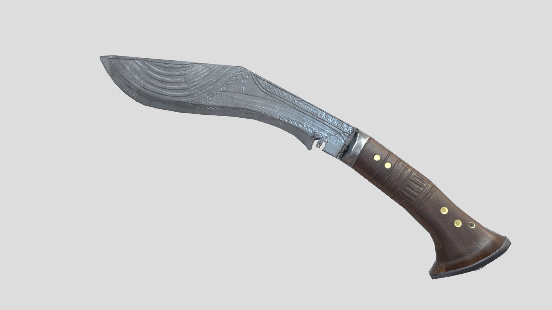 Indonesian kukri knife - 3D model by challe3d [8217afd] - Sketchfab