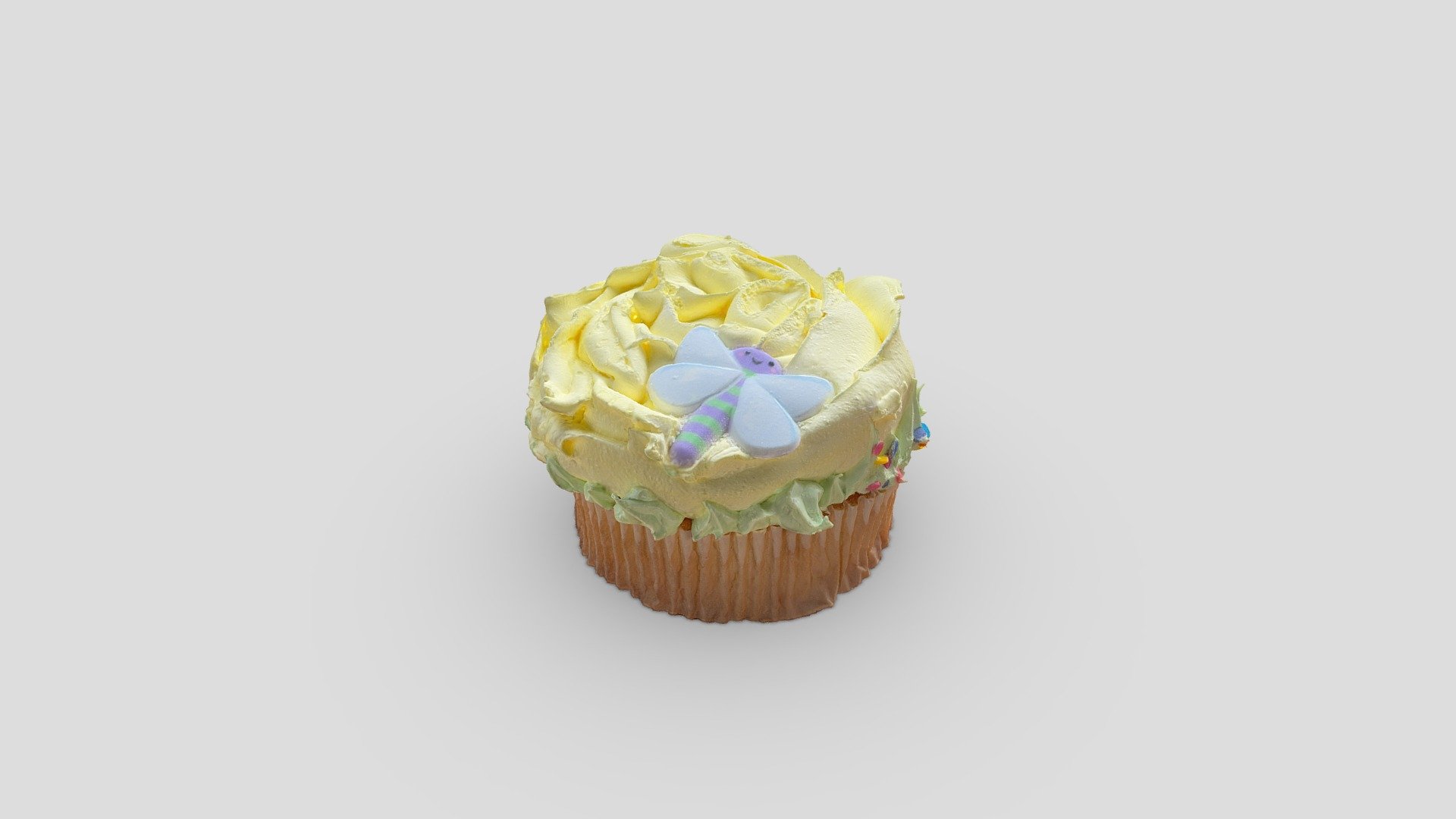 Cupcake yellow flower frosting - Buy Royalty Free 3D model by M ...