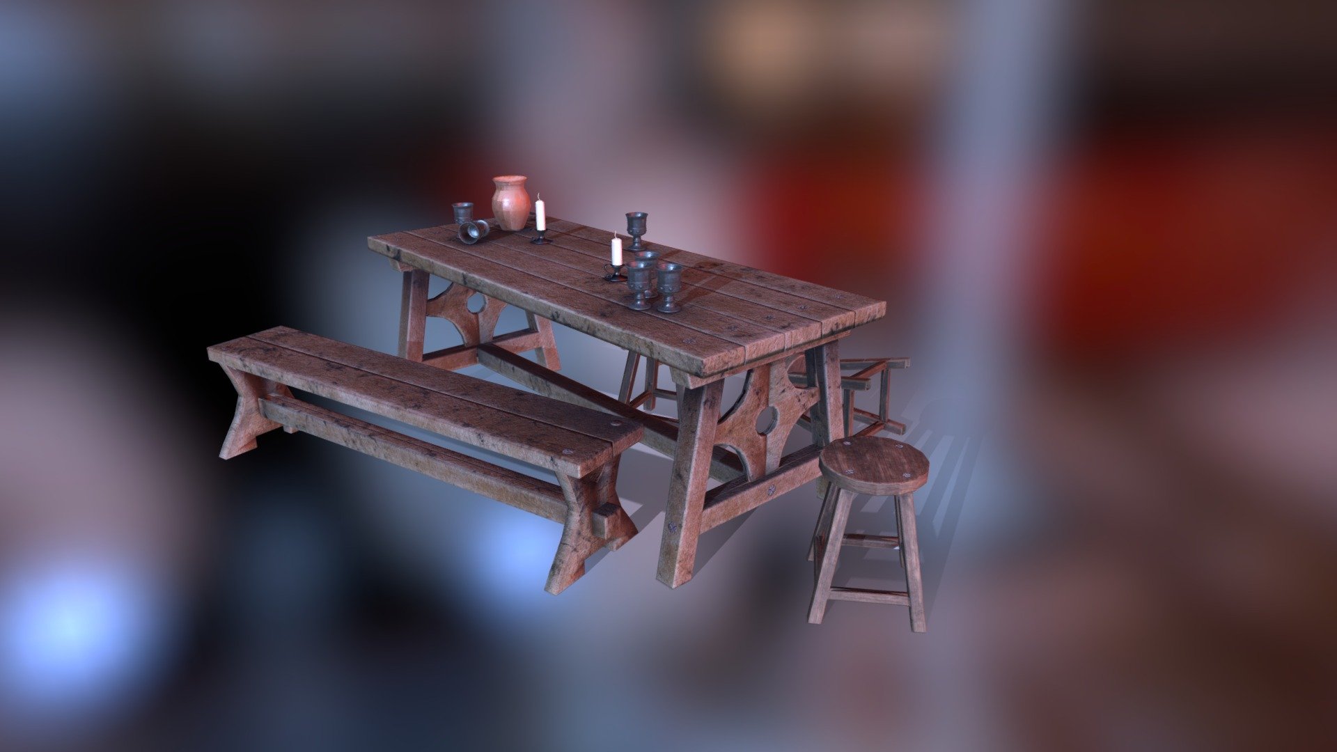 WoodTable - Download Free 3D model by Soulard_Adele [821bb45] - Sketchfab
