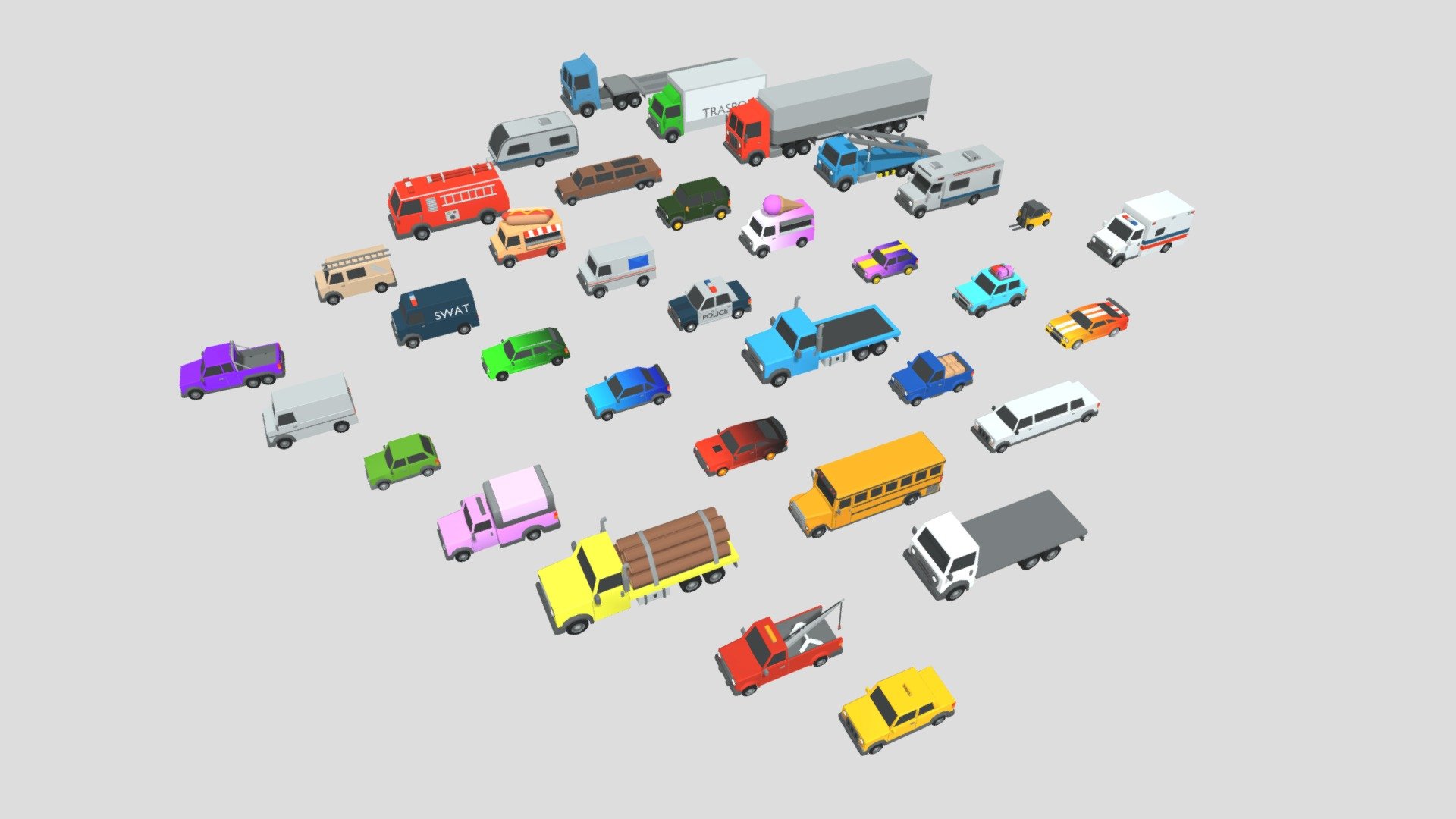 Cartoon Car Pack - 3D model by OlyPoly [822329a] - Sketchfab