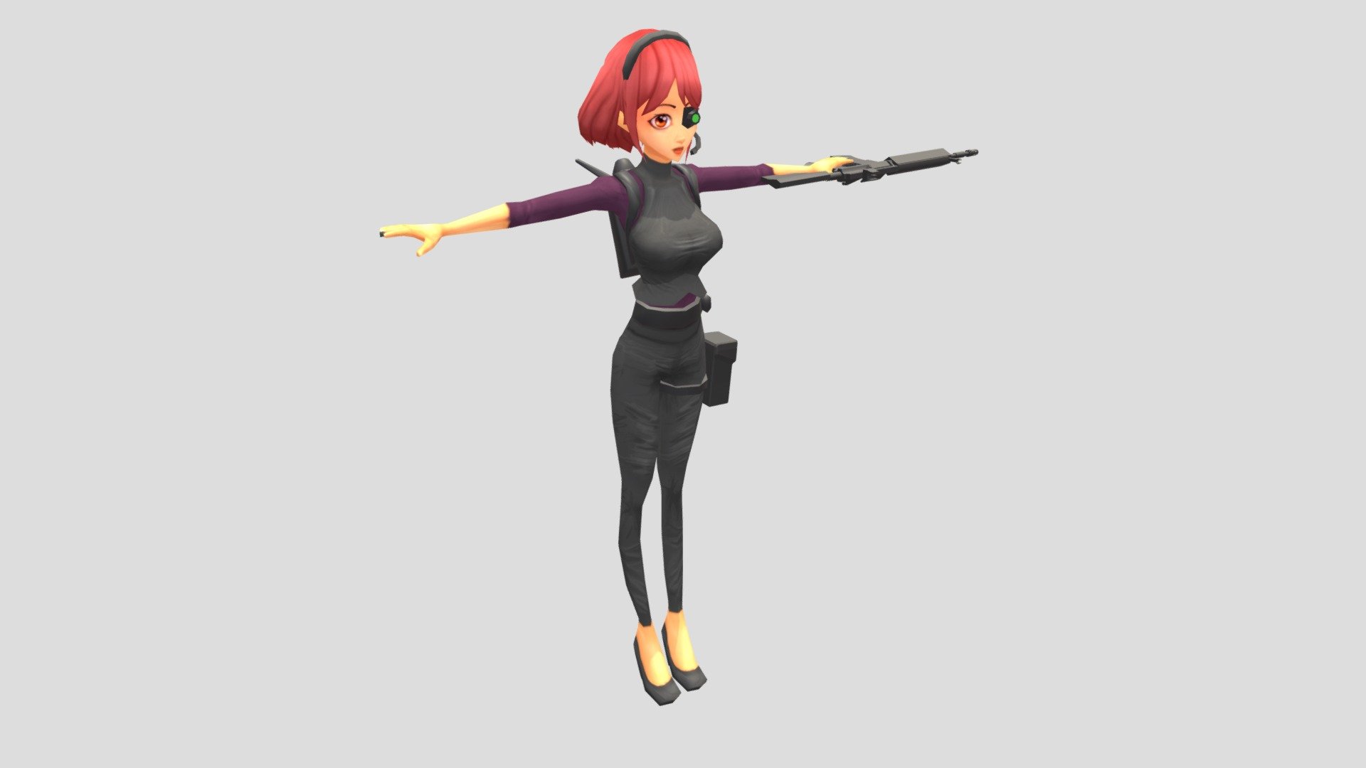 Anime girl - Secret Service - Download Free 3D model by BloedSkrif ...