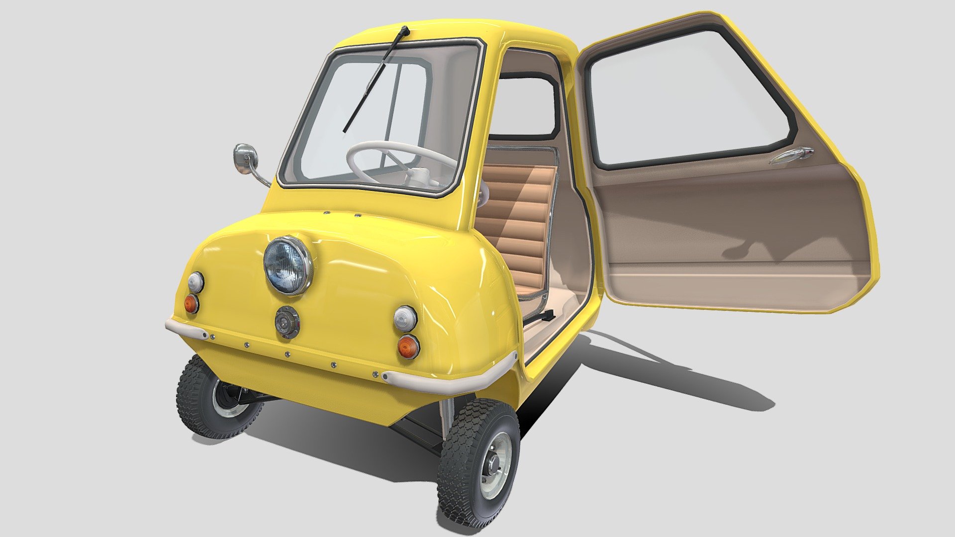 Generic 50cc Microcar with interior and chassis - Buy Royalty Free 3D ...
