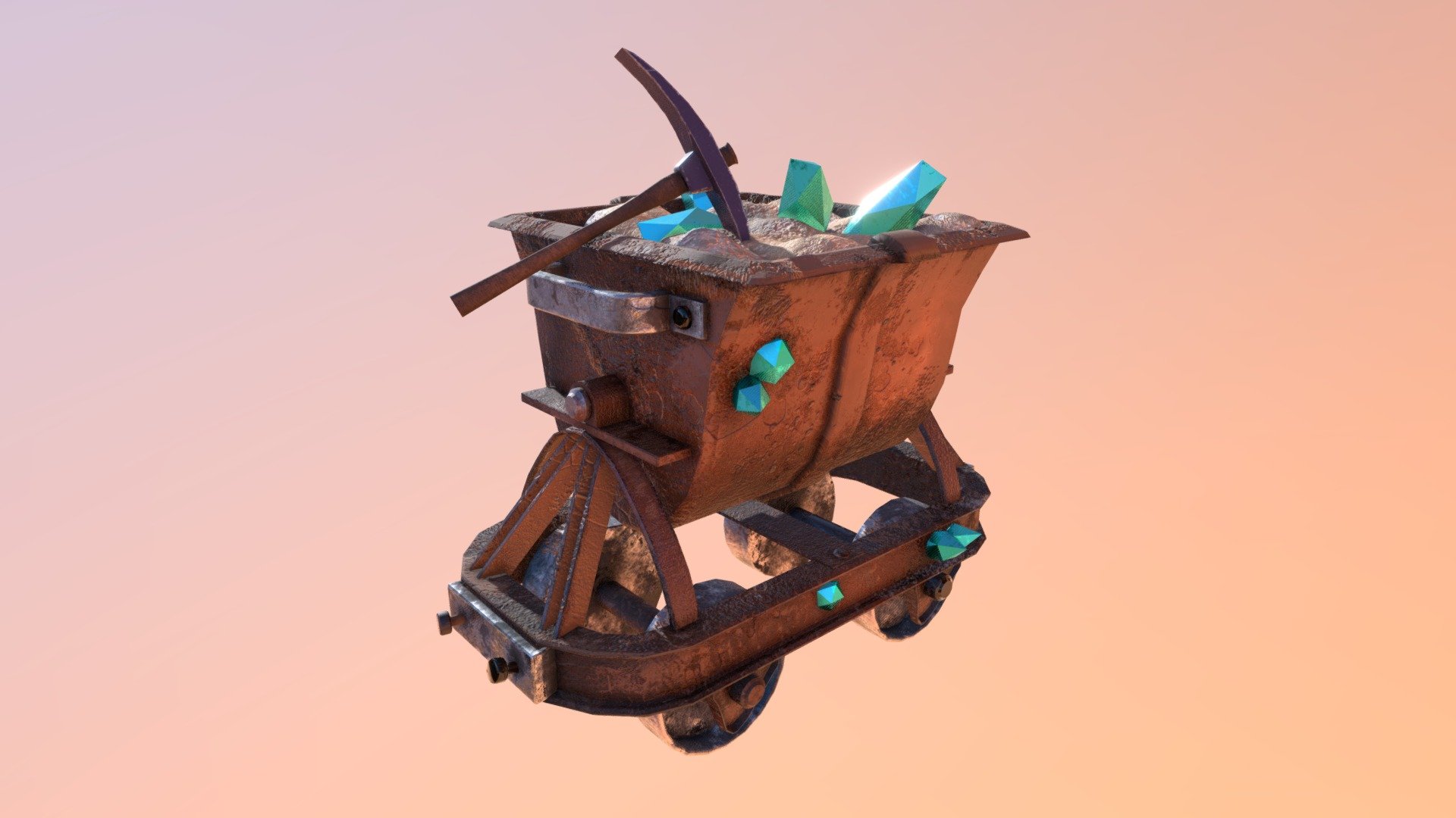 Le chariot minier - 3D model by maximepicard101 [822bc51] - Sketchfab