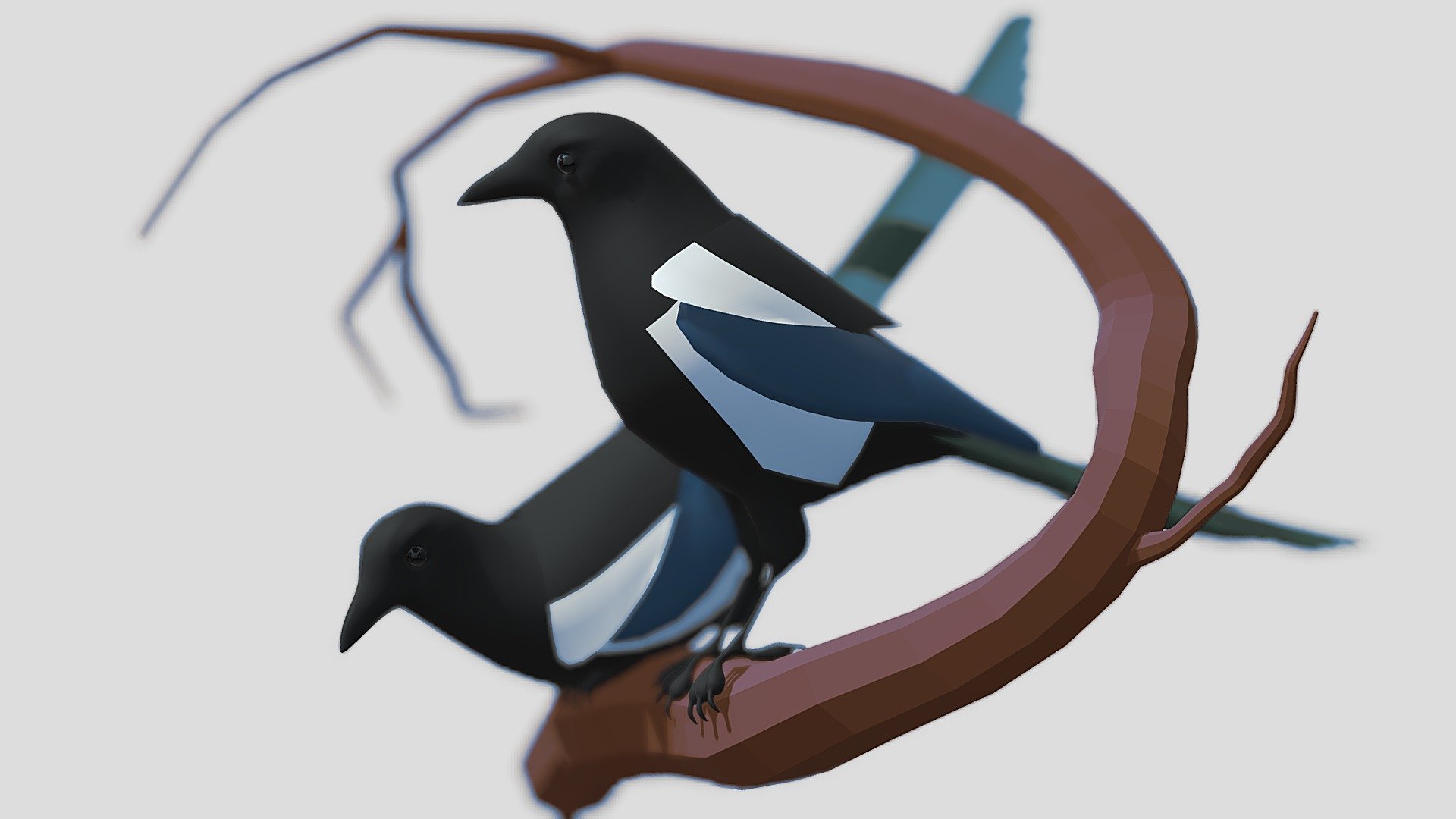 Magpies - Buy Royalty Free 3D model by NatalieV [8231ce5] - Sketchfab Store