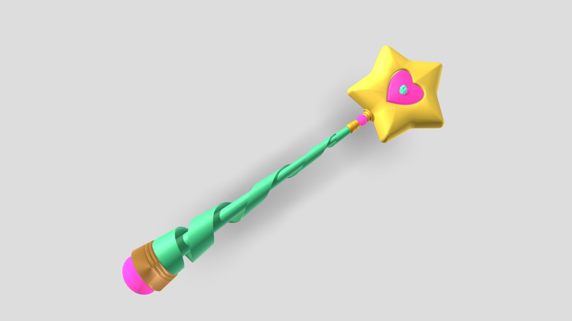 Children's magic wand with a crystal inside - 3D model by Elena.An ...