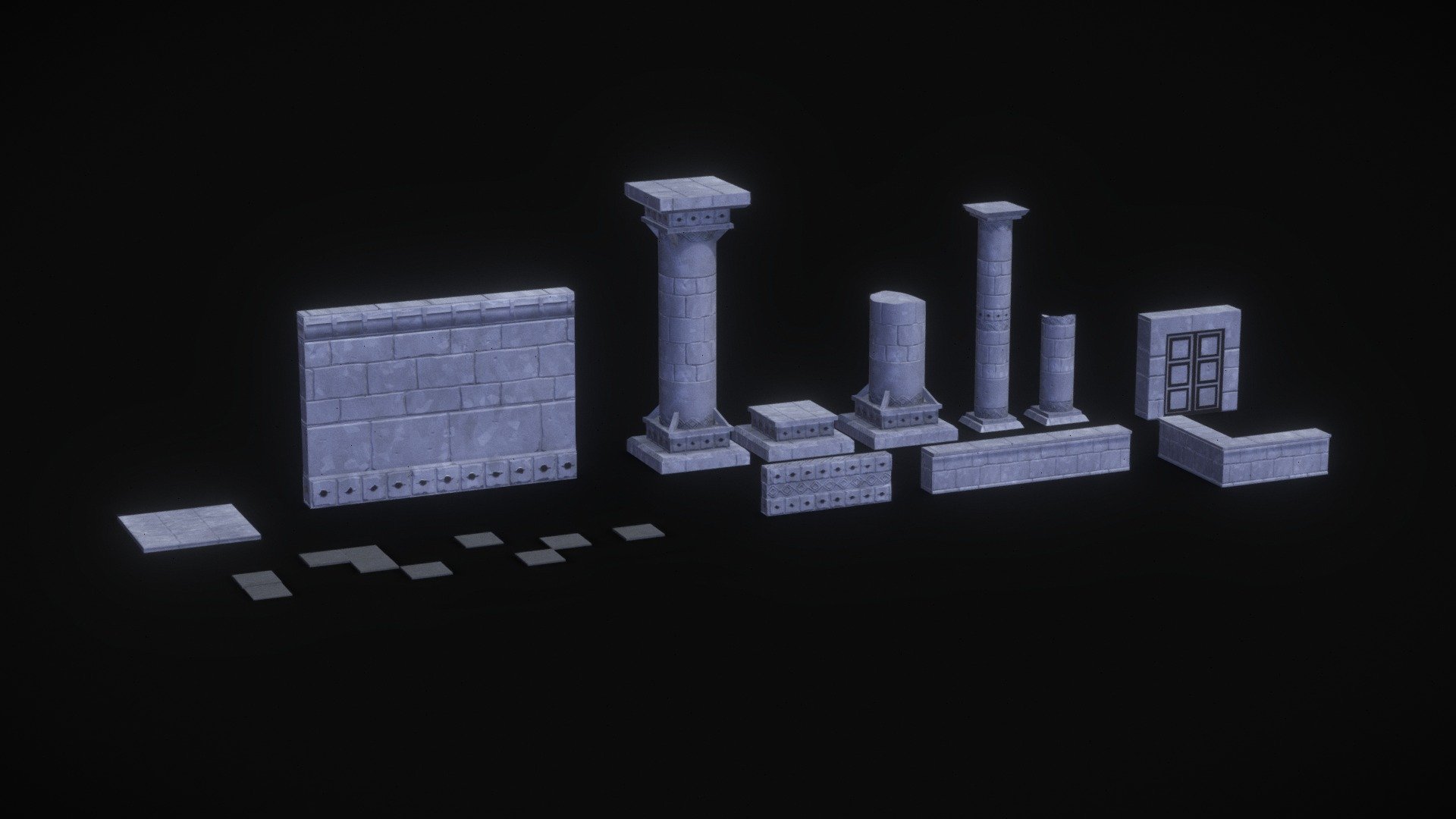Stylised Modular Temple Kit - Download Free 3D model by cha ...