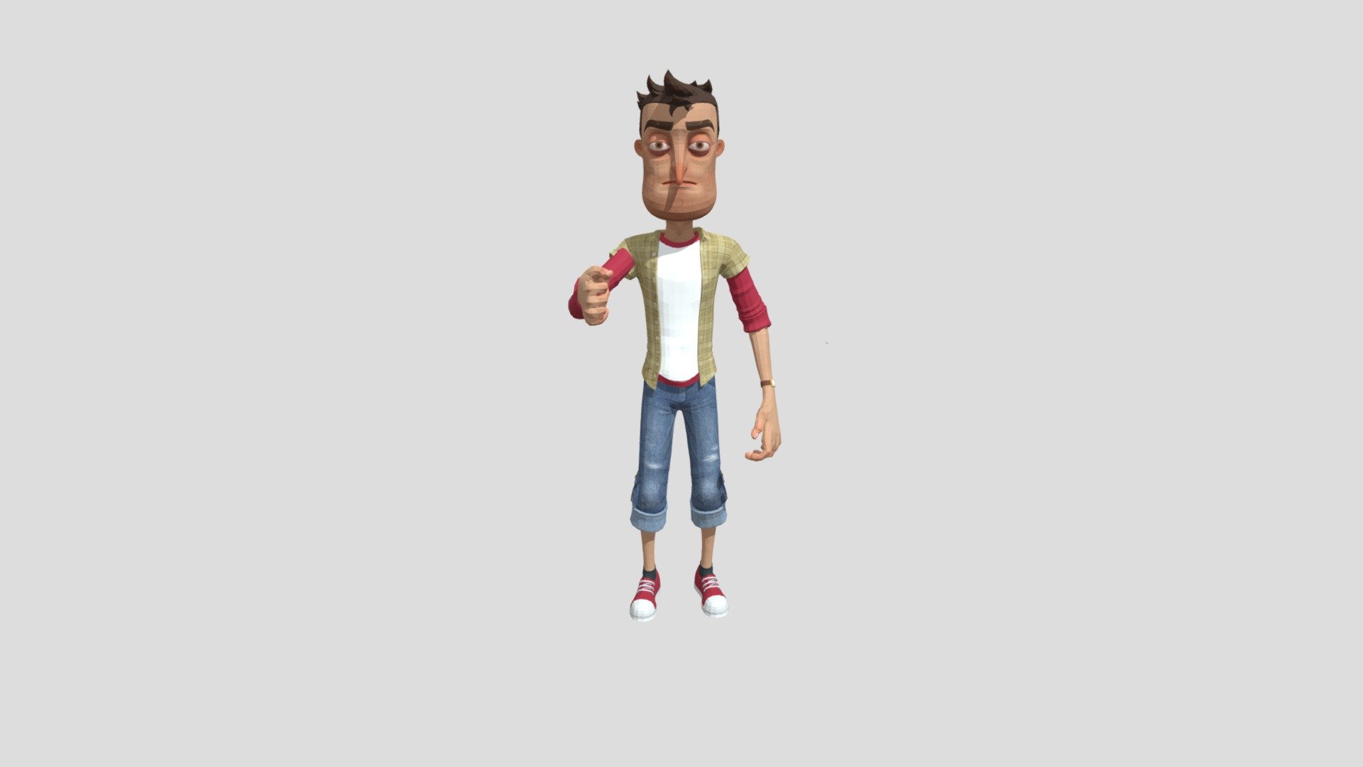 hello_neighbor holding crowbar - Download Free 3D model by ...
