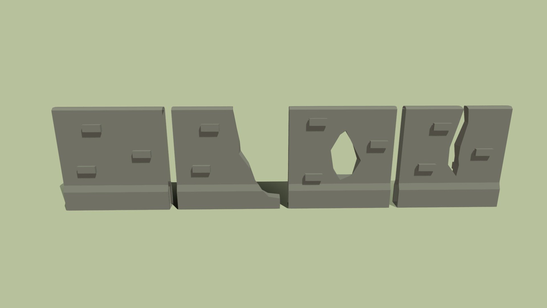 Low-Poly Stone Walls - 3D model by Maggatron (@MaggaModels) [823b7d4 ...