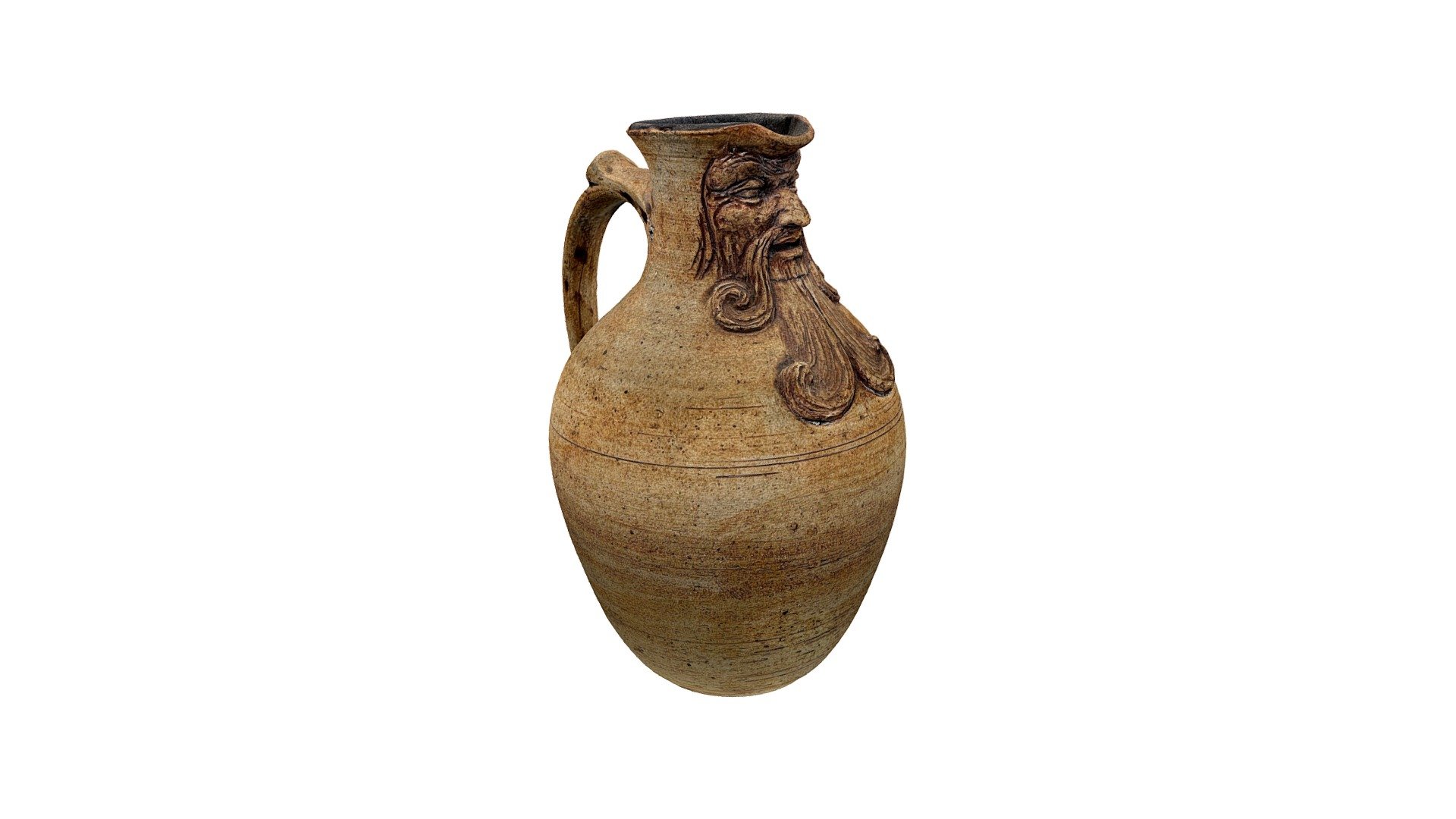 Jug, Jug with bearded man - 3D model by Queen Victoria Museum and Art ...