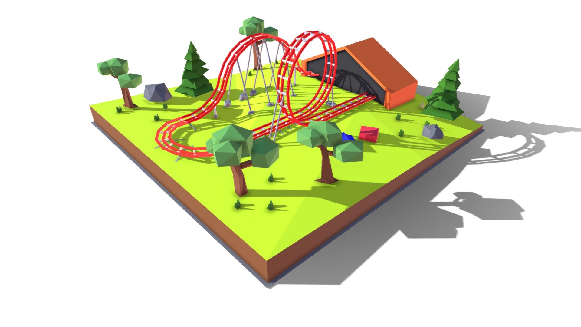 template_roller_coaster_40x40_animation - 3D model by Prince.Dalumpines ...