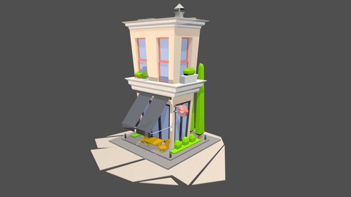 Low-poly-cafeteria 3D models - Sketchfab