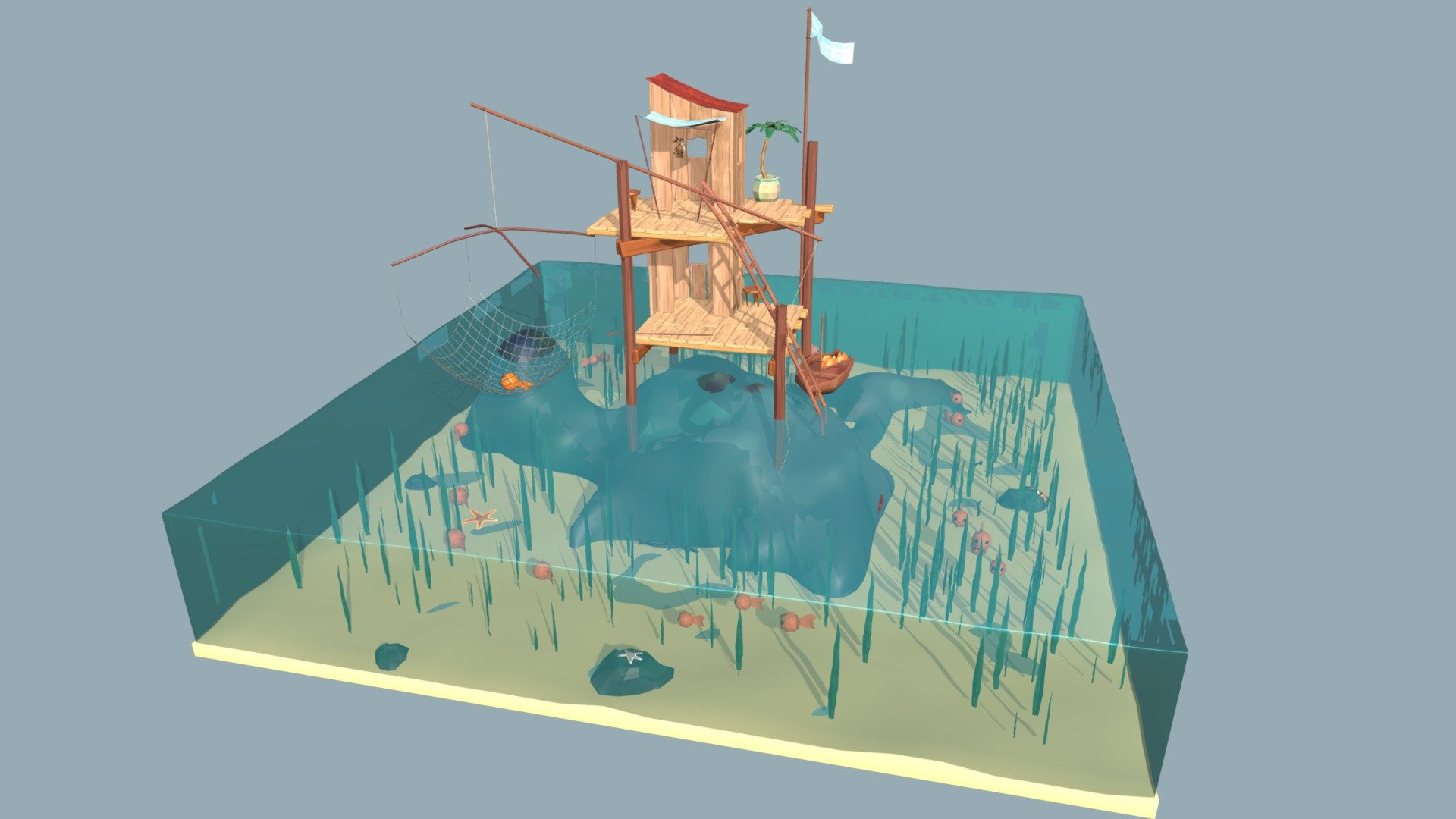 stilt house on the sea - Download Free 3D model by reizel [824c548 ...