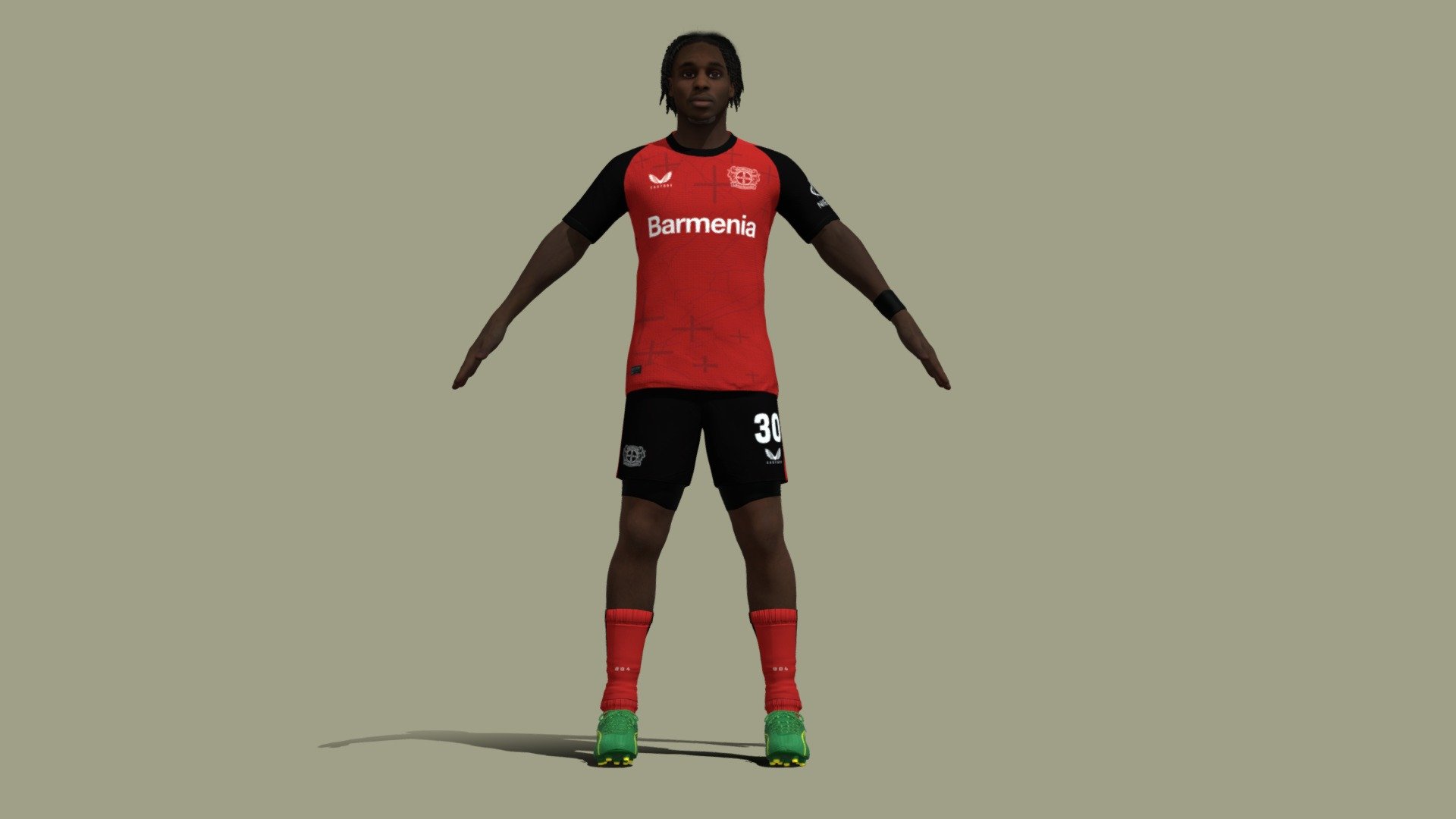 T-Pose Rigged Jeremie Frimpong Bayer Leverkusen - 3D model by 3dpassion ...