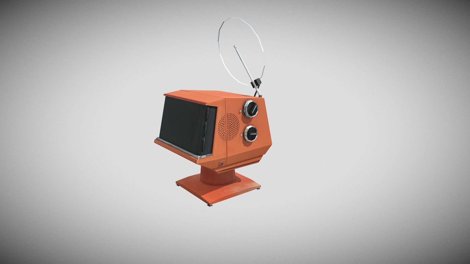 Sharp TV Orange Retro - 3D model by Anticipateants [8252523] - Sketchfab