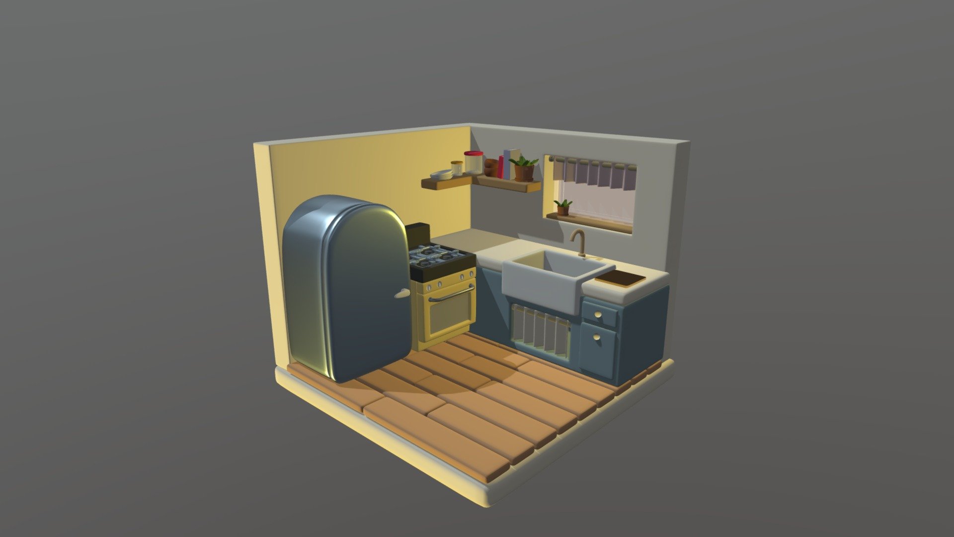 Cute kitchen - 3D model by fr3duck [825f750] - Sketchfab