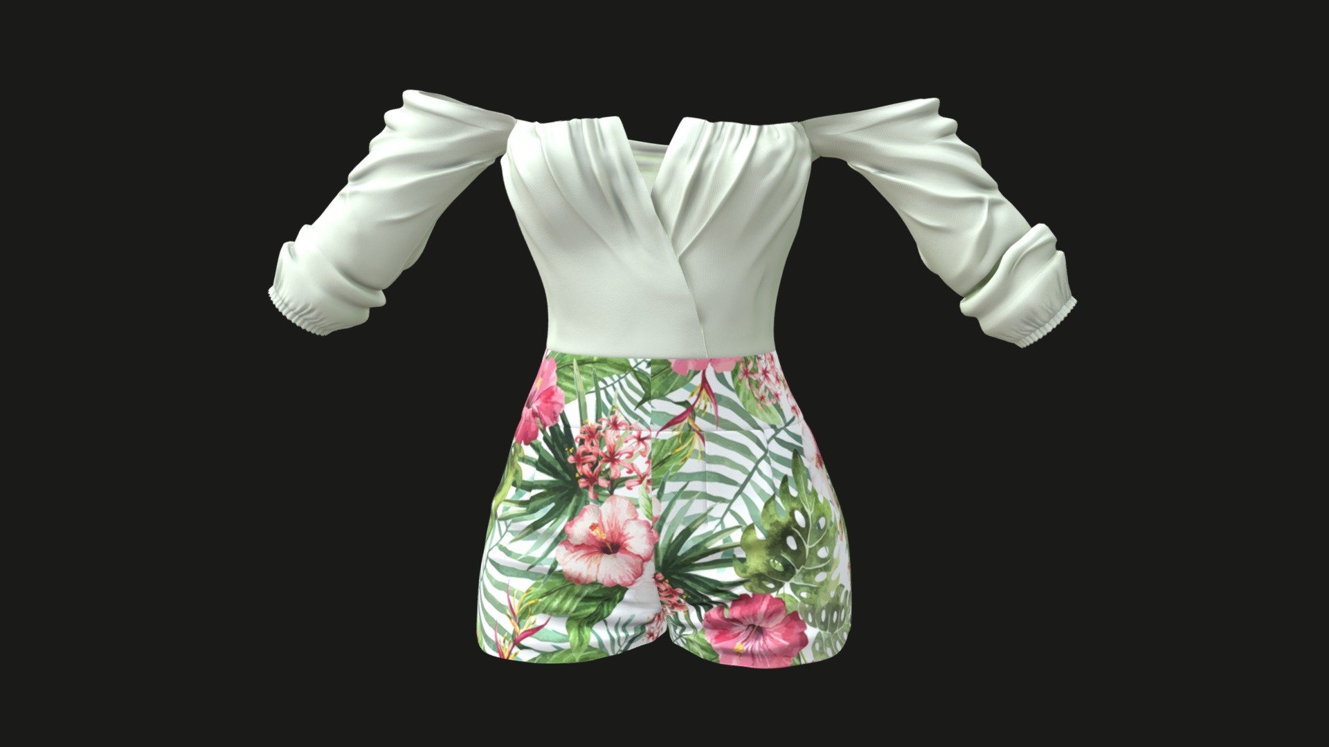 Female Strapless Romper, Jumpsuit - Buy Royalty Free 3D model by ...