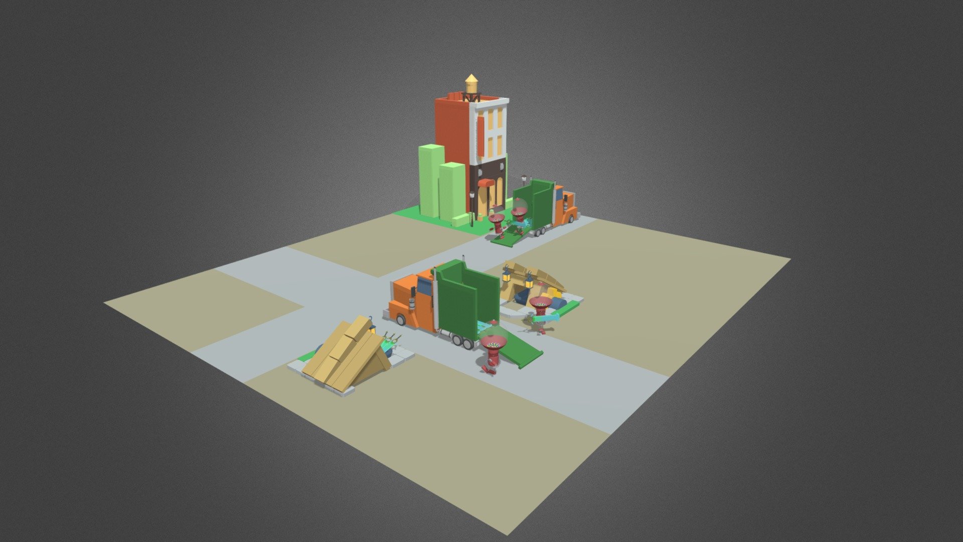 DP3 - HW4 (2) - 5 colored drafts (Scene) - Download Free 3D model by ...