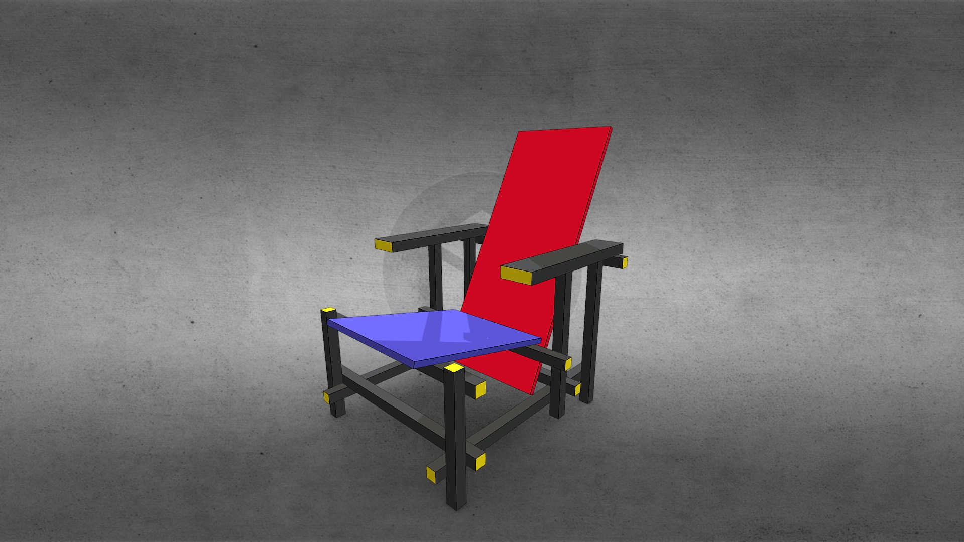 Blue and Red Chair - 3D model by virterm [826dc0d] - Sketchfab