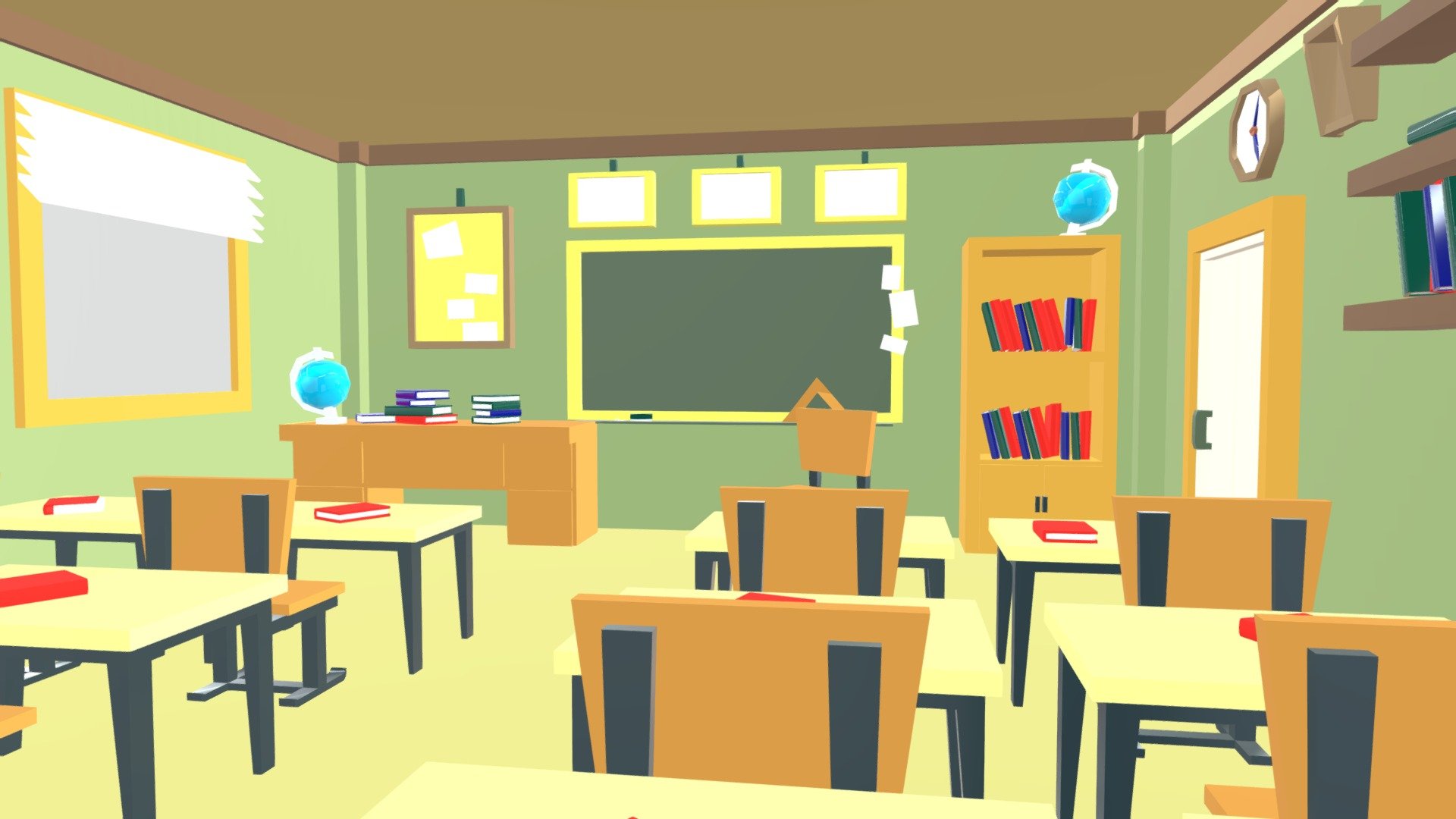 class room 01 - Download Free 3D model by POLYSCAN (@POLYSCAN3D ...