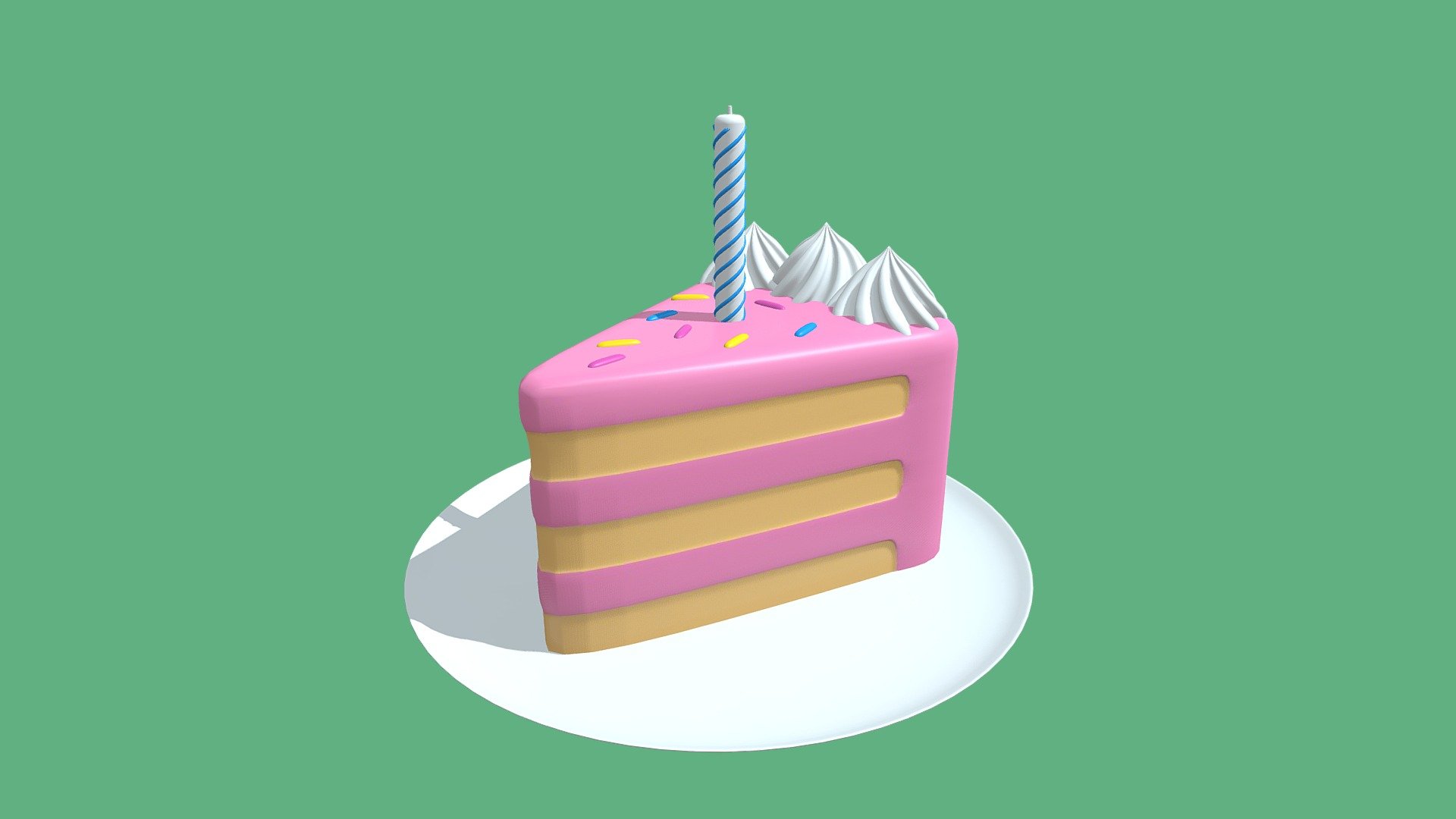 Birthday Cake Slice - 3D model by Aidan Brown (@aidbro) [8277054 ...