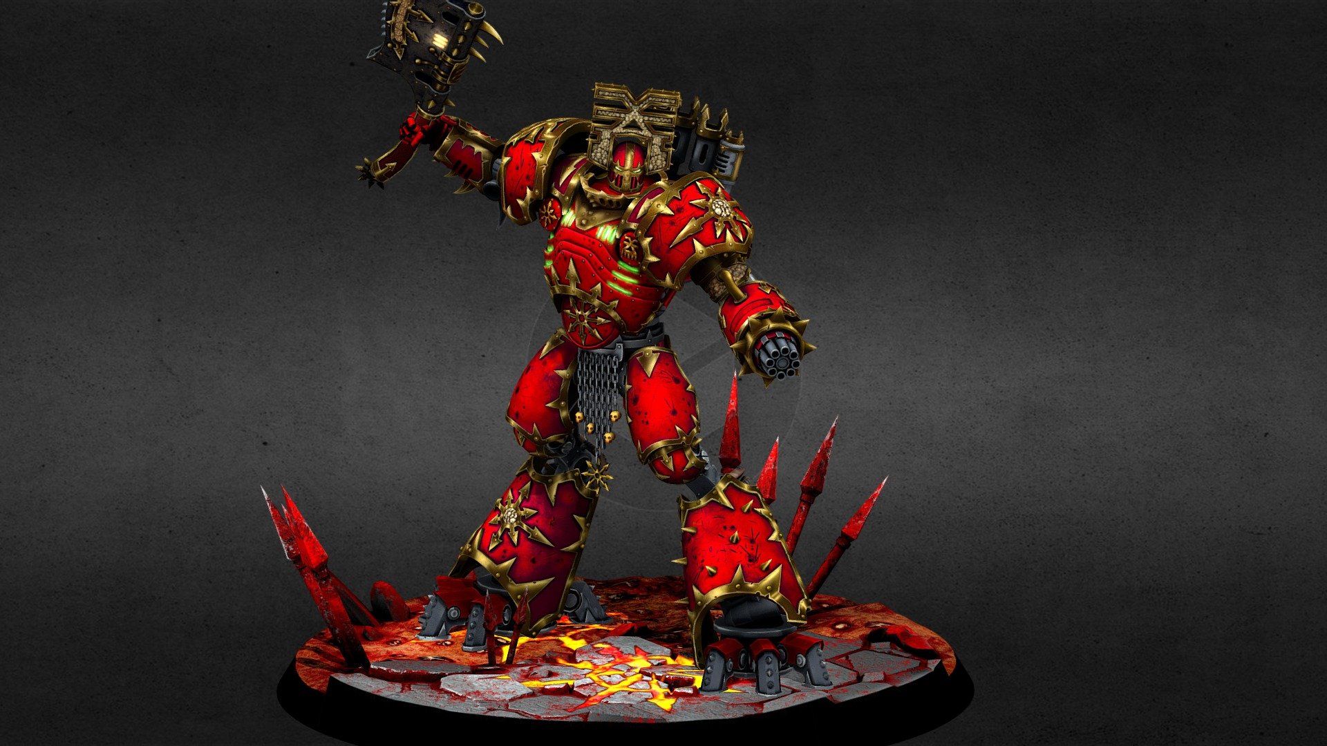 Warhammer 40k Kytan Daemon engine of Khorne - Download Free 3D model by ...