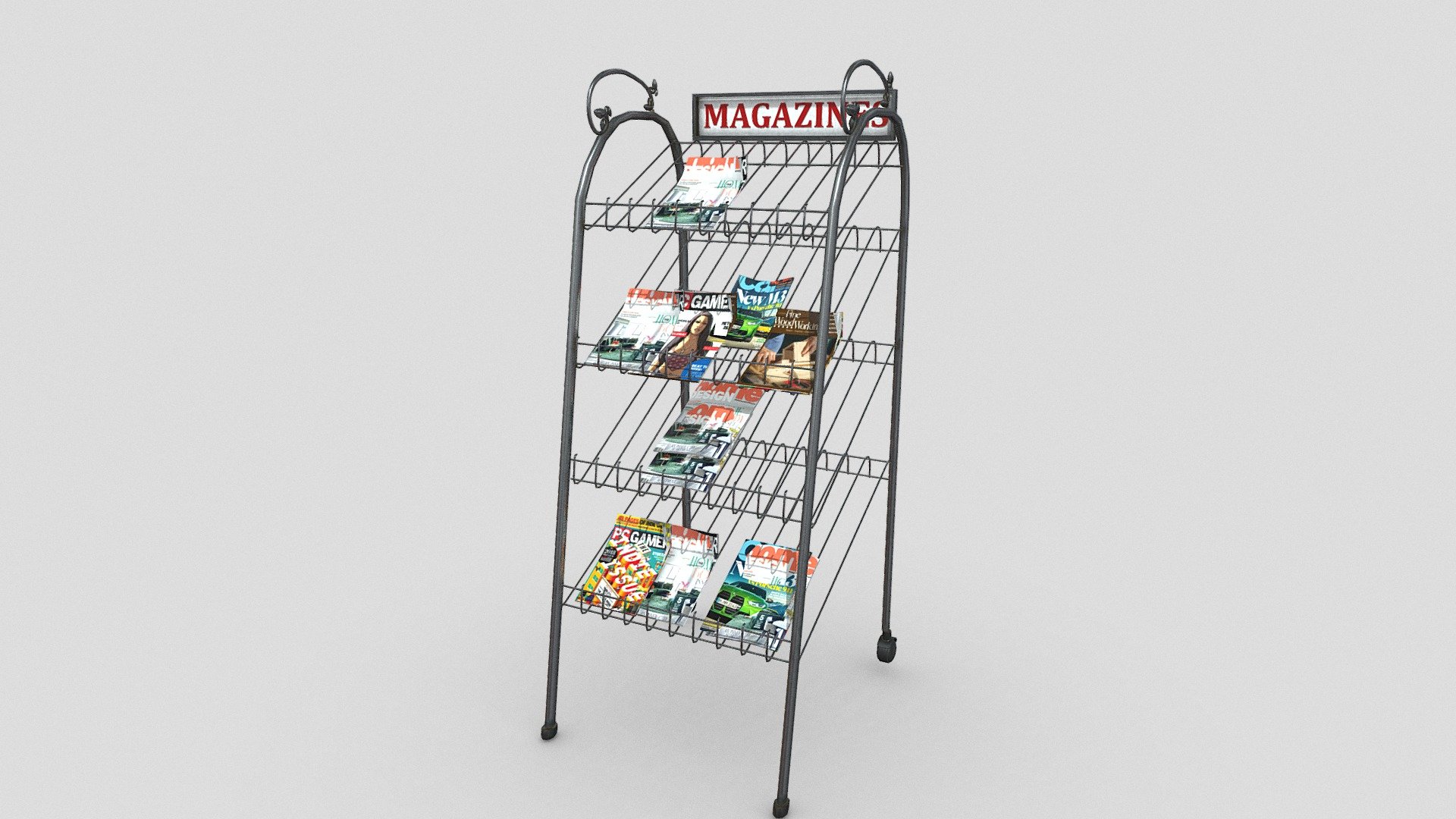 Magazine Display Rack with 4k pbr textures - Buy Royalty Free 3D model ...