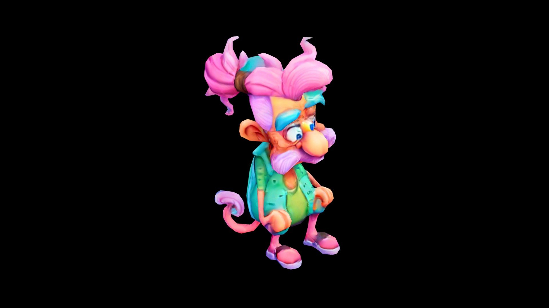 "Happy Pink Organism" Cartoon Human body Happy O - Download Free 3D ...