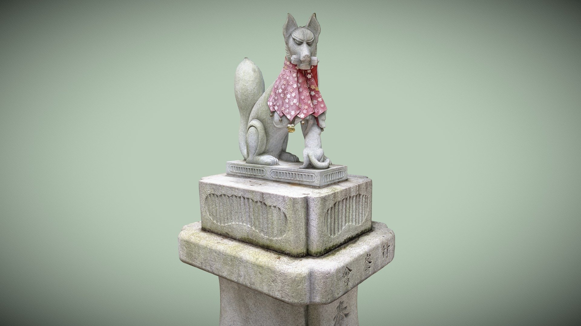 Inari Okami - Statue of fox mother and child - 3D model by Koto3D ...