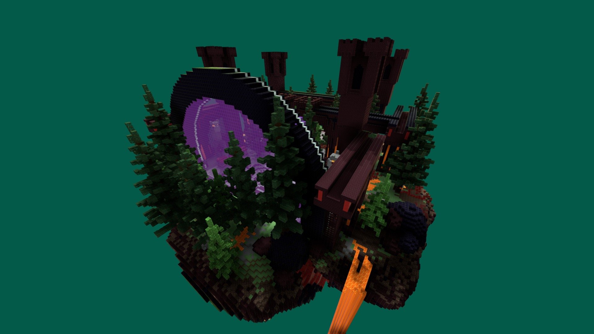 PixelMine | Nether Castle Hub - 3D model by PixelMine [828553f] - Sketchfab