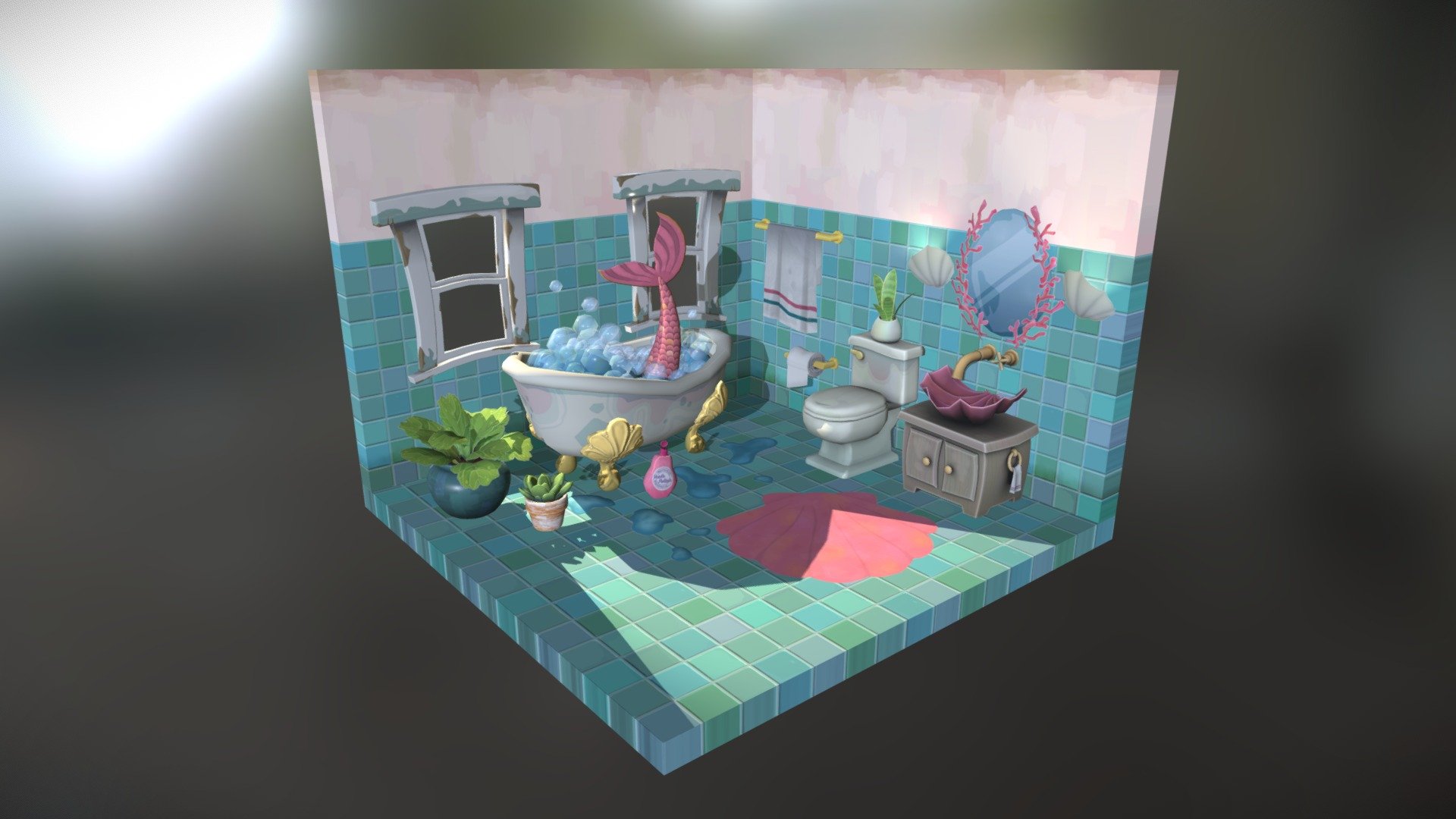Fortnite-Style Mermaid Bathroom - 3D model by siapap [82861d9] - Sketchfab