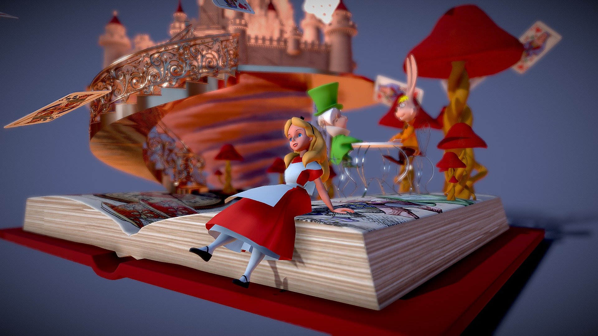 Alice In Wonderland Storybook Buy Royalty Free 3d Model By Arloopa