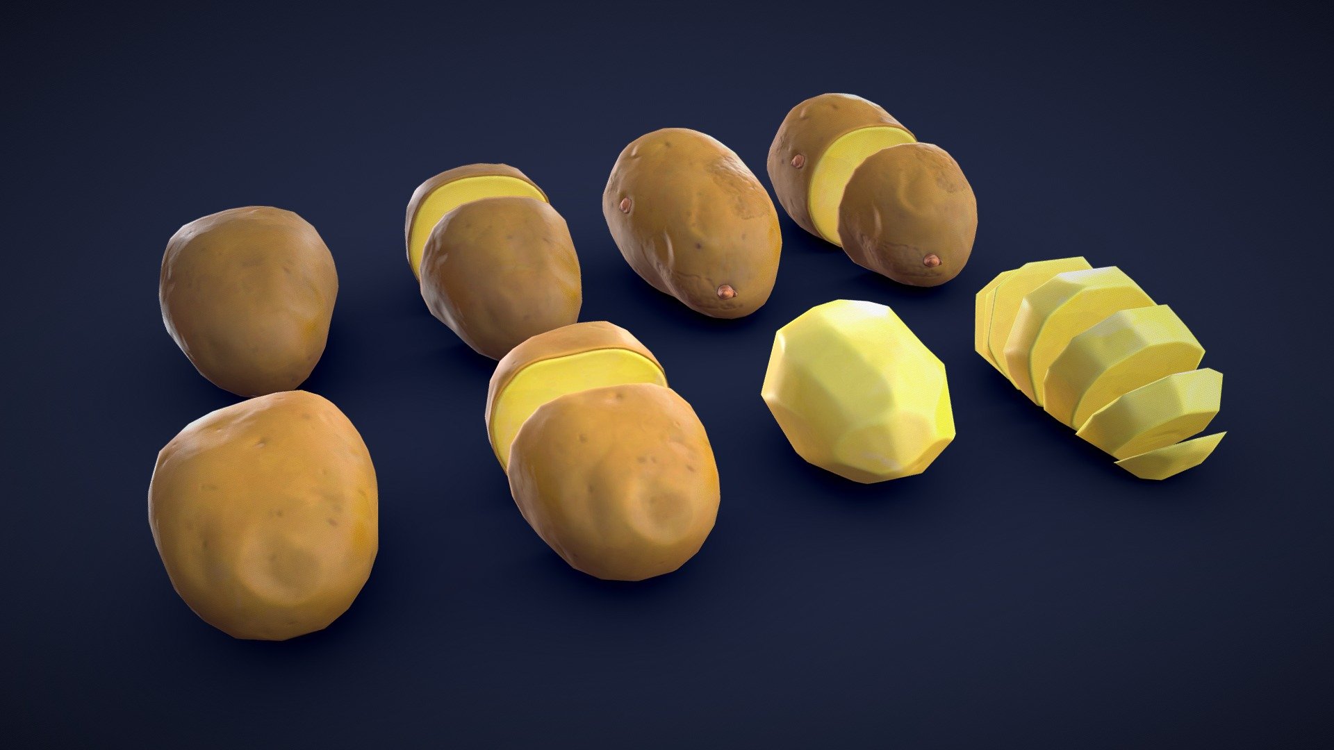 Stylized Potato - Low Poly - Buy Royalty Free 3D model by LarkArt Store ...