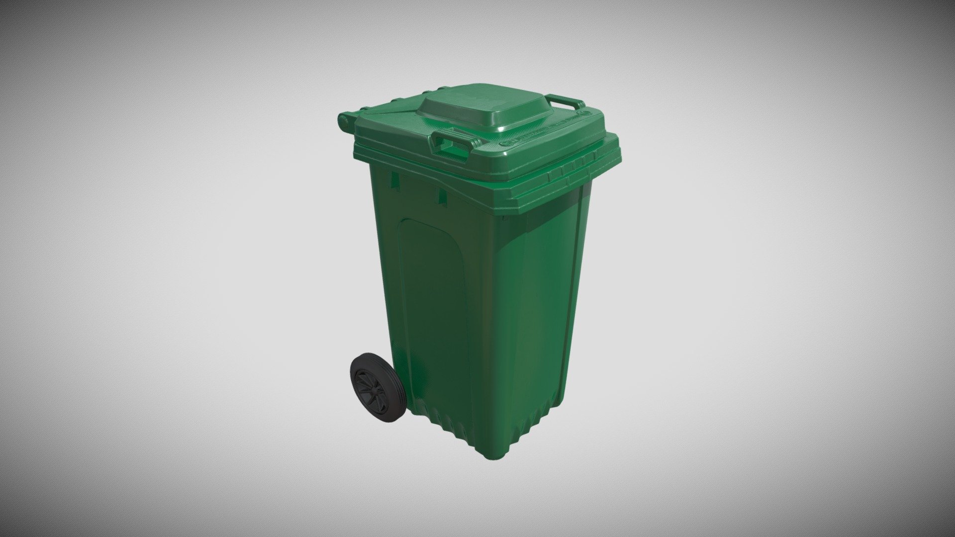 Green 100L-Trash-Can-Plastic-Waste-Garbage-Bin - Download Free 3D model ...