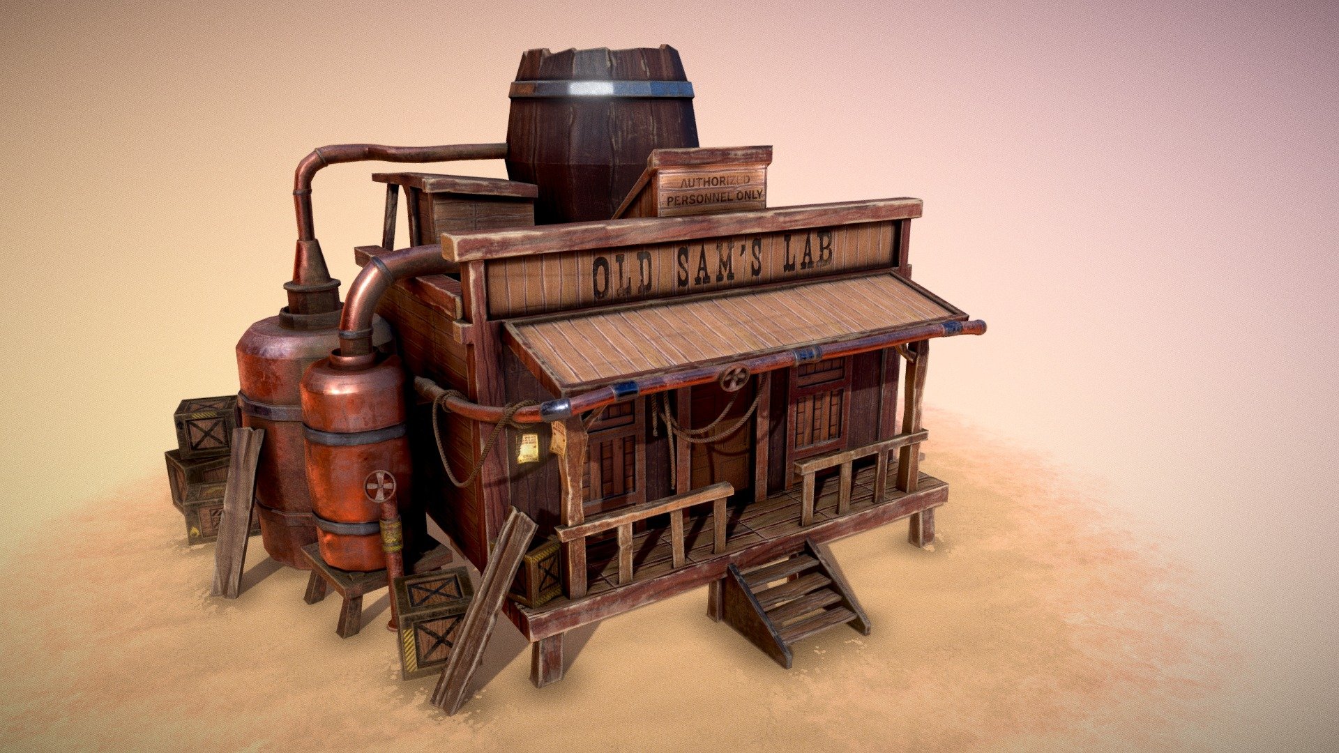 FarWest Lab' - Stylized Western Props - Buy Royalty Free 3D model by ...