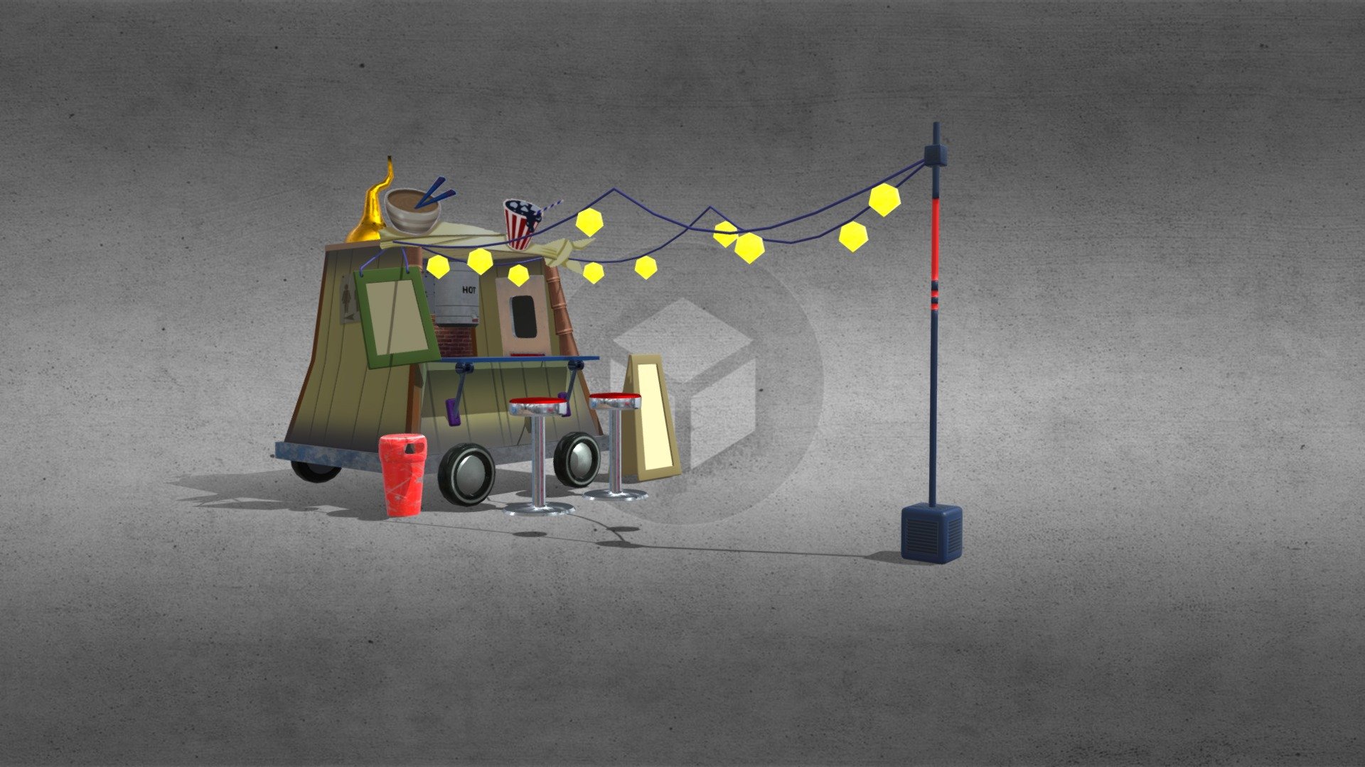 Food Cart 1 - 3D model by DexArt [82974cd] - Sketchfab