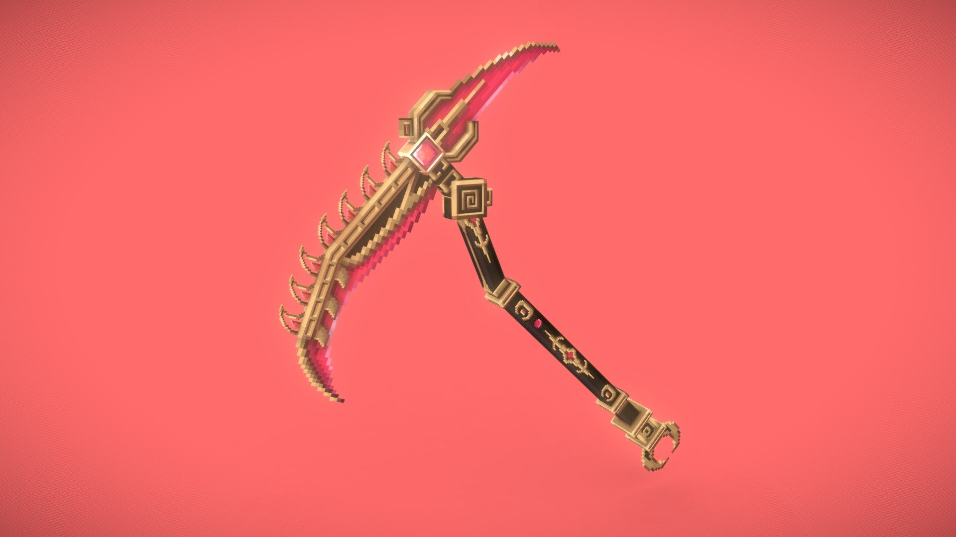 Red moon scythe - 3D model by SangUk (@sanguk0248) [82a91ac] - Sketchfab