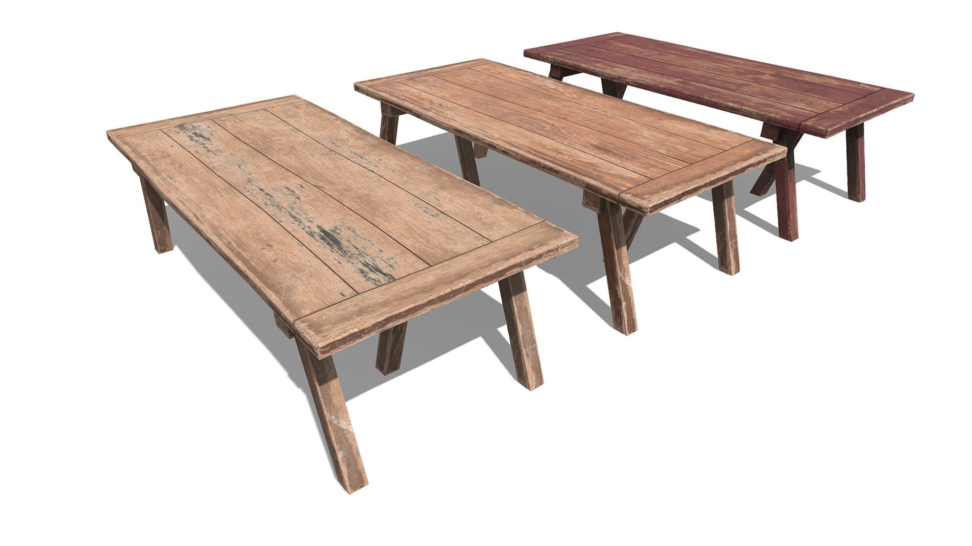 Aged Trestle Tables - Buy Royalty Free 3D model by Studio Lab ...