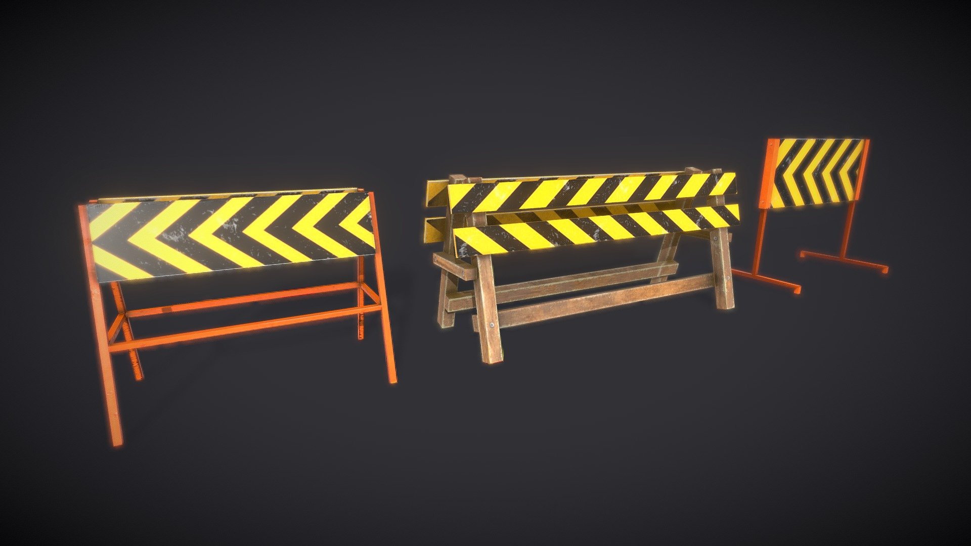 Construction Barriers Pack - Buy Royalty Free 3D model by StellarX ...
