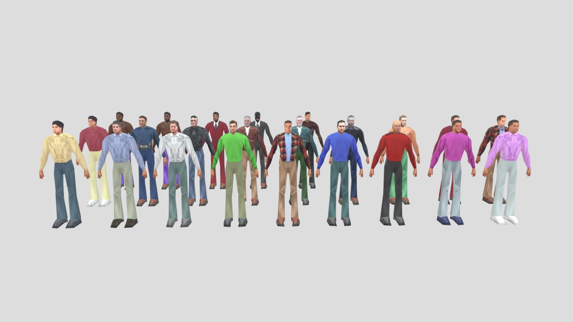 Retro PSX Male Pack by @jonniemadeit - Download Free 3D model by ...