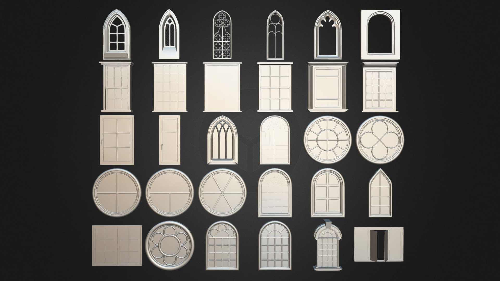 Pack Of 30 Windows Volume 02 - Buy Royalty Free 3D model by Yacine ...
